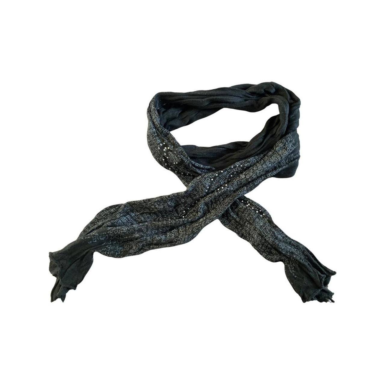 BEDAZZLED SCARF 🖤 almost 7 feet long when unfolded... - Depop