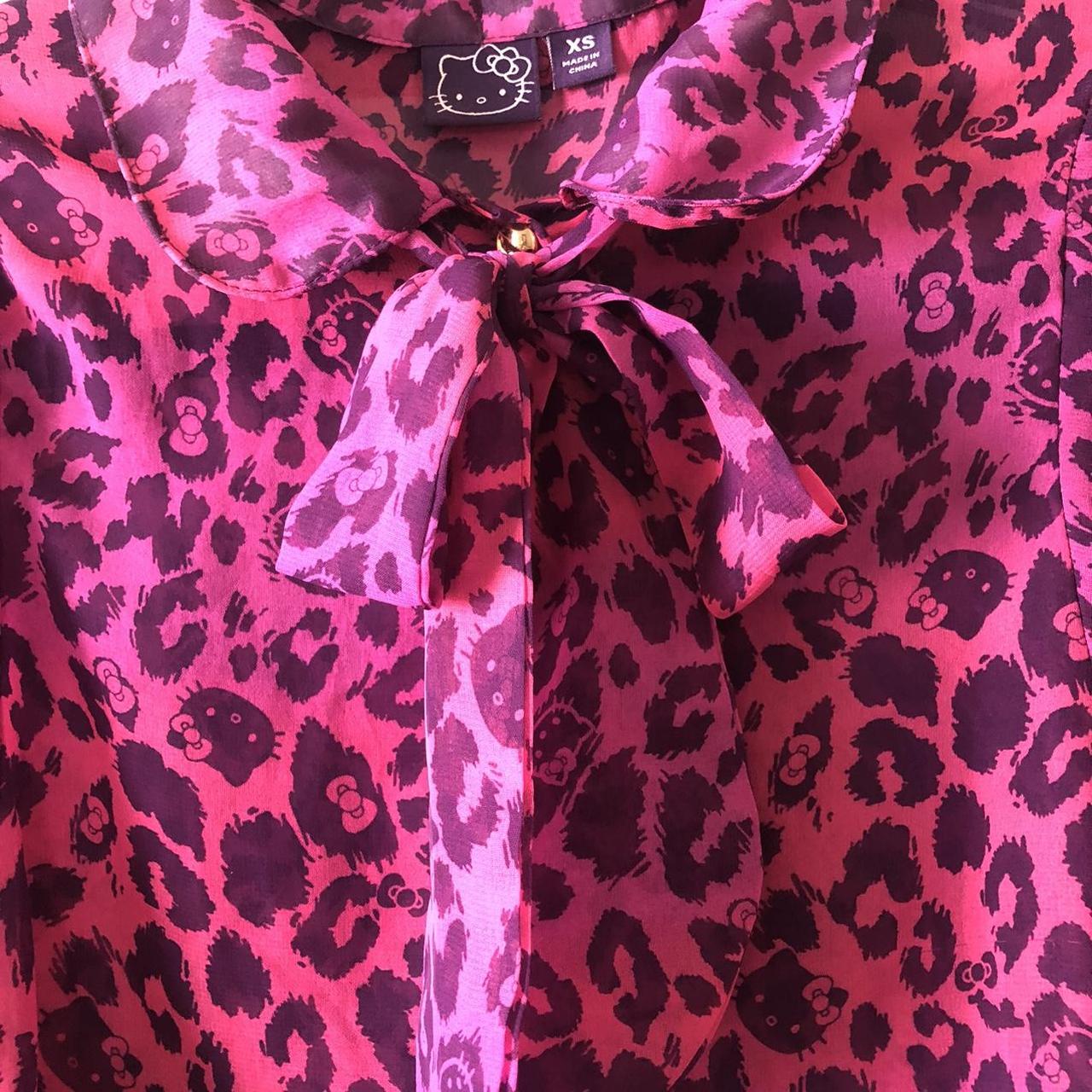 Hello Kitty Sheer Blouse. Hot pink and purple with... - Depop