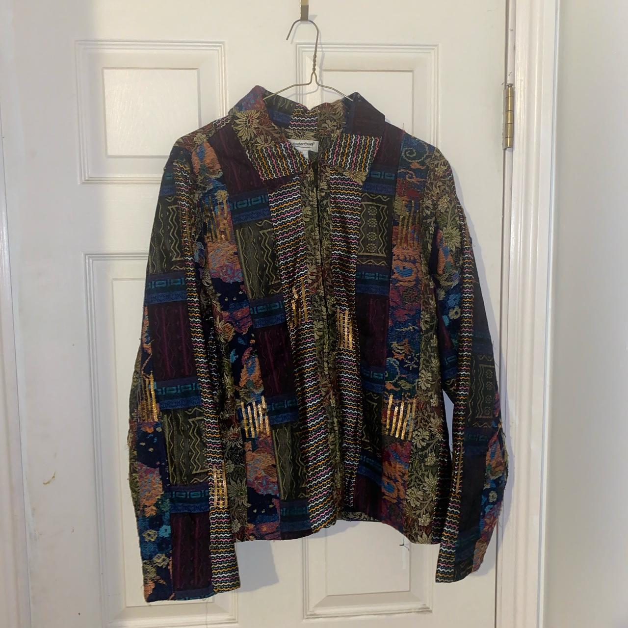 Funky zip up jacket brand coldwater creek - Depop