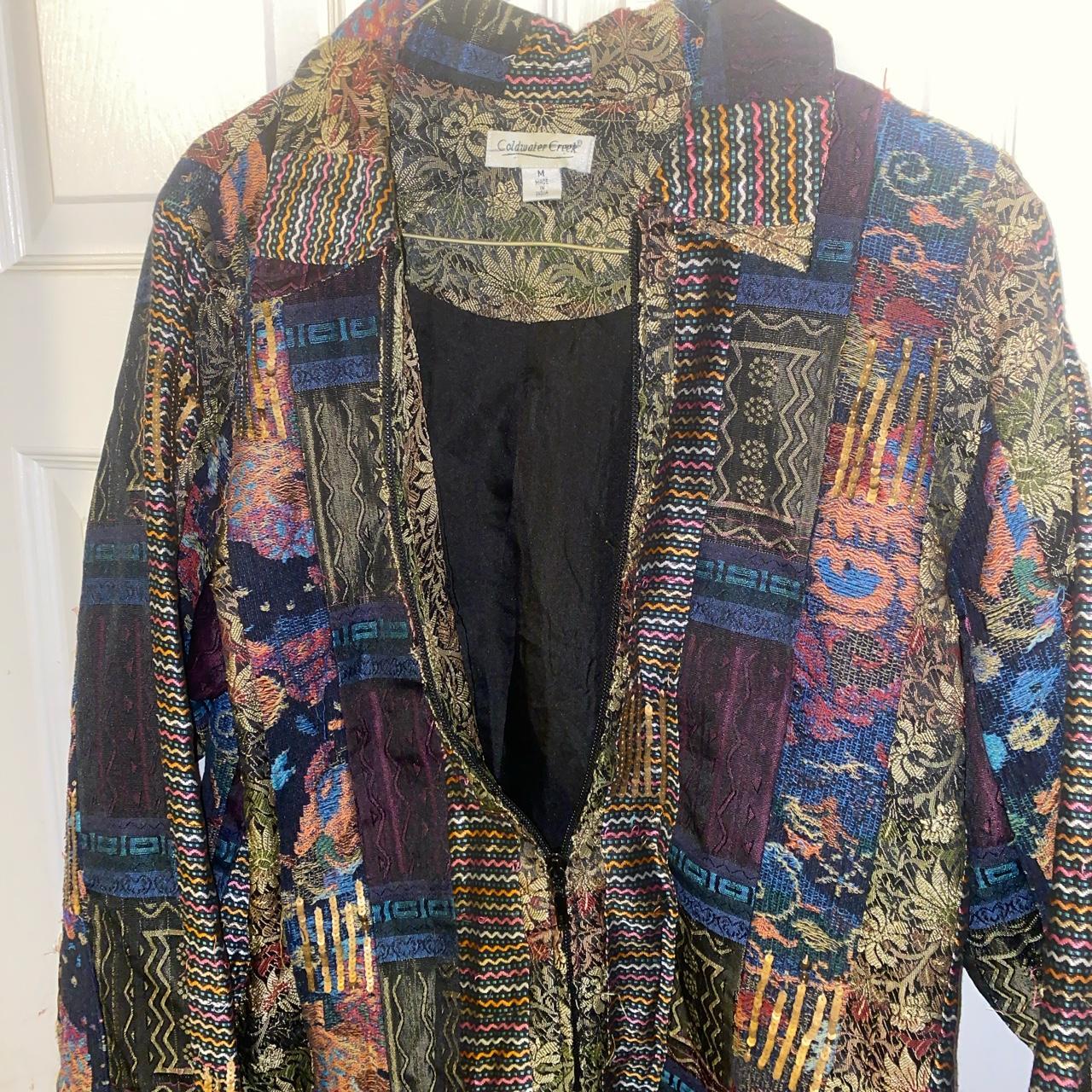 Funky zip up jacket brand coldwater creek - Depop
