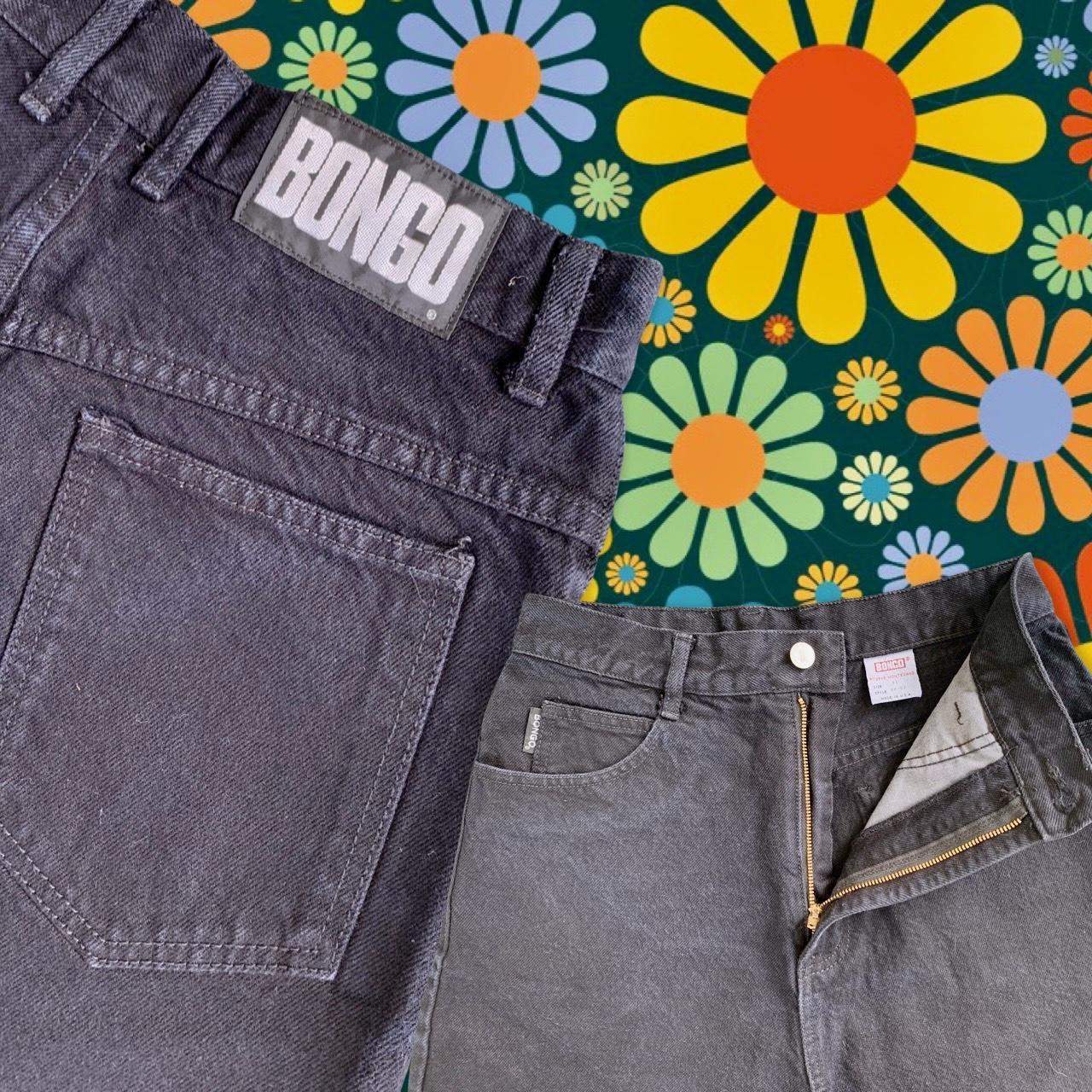 1980s BONGO ALL BLACK BUTTON FLY DENIM SHORTS... - Depop