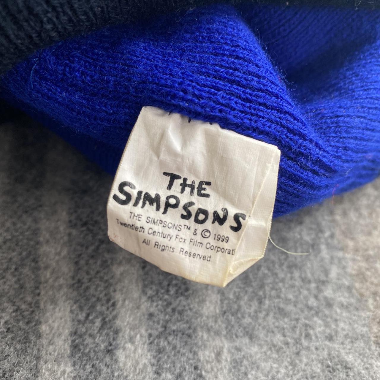 1999 the simpsons vintage blue navy beanie bart... - Depop