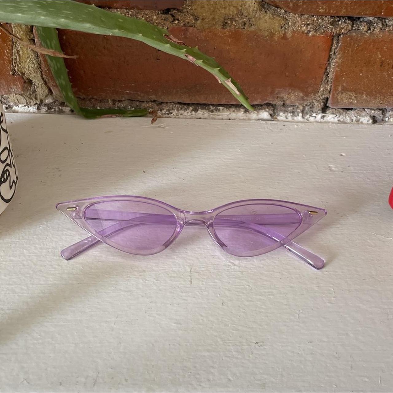 vintage unique retro style purple cat eye... - Depop