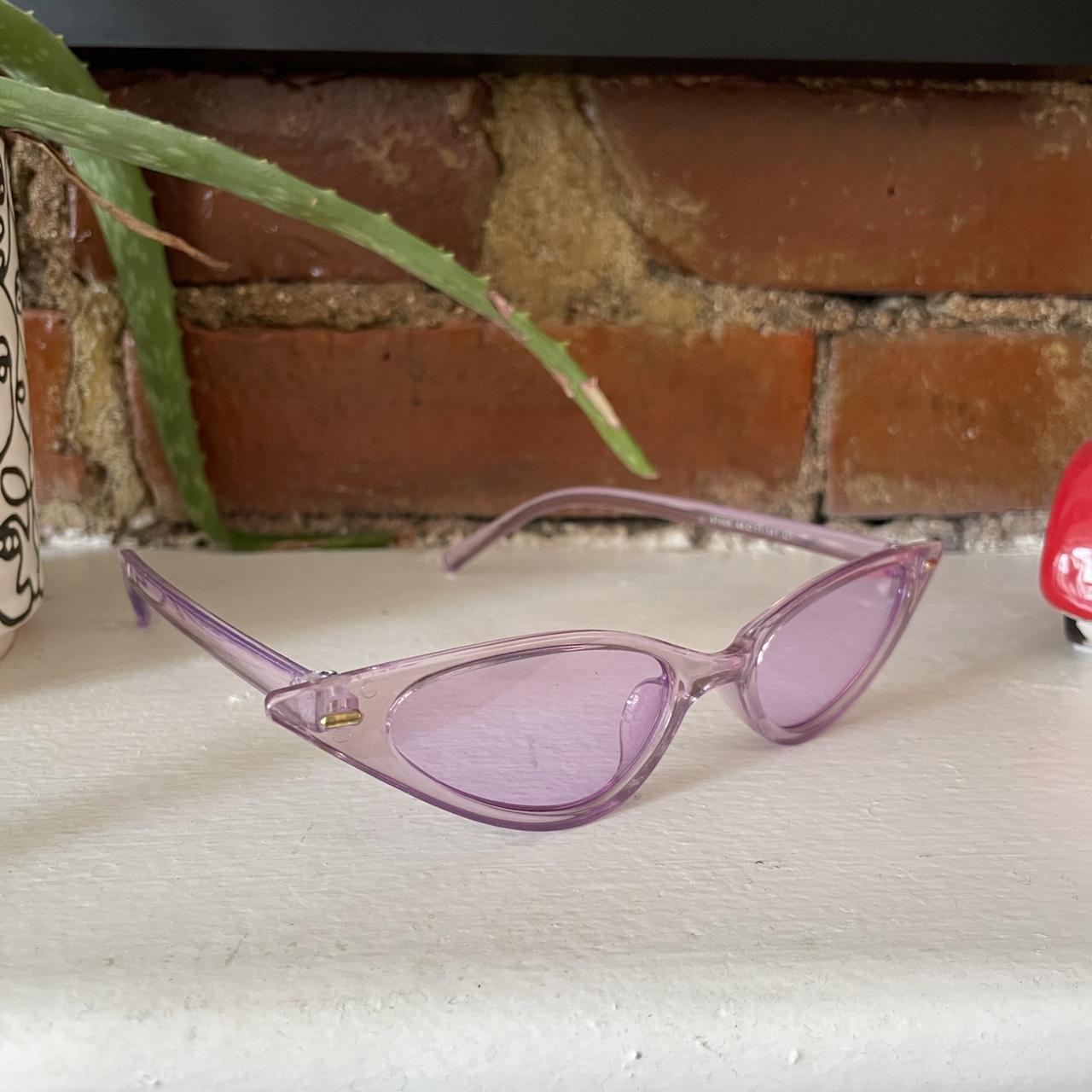 vintage unique retro style purple cat eye... - Depop