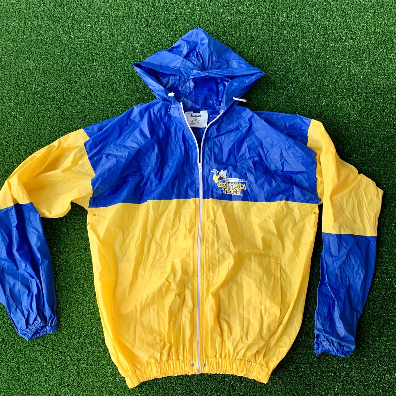 Vintage Georgia tech yellow jackets rain jacket.... - Depop