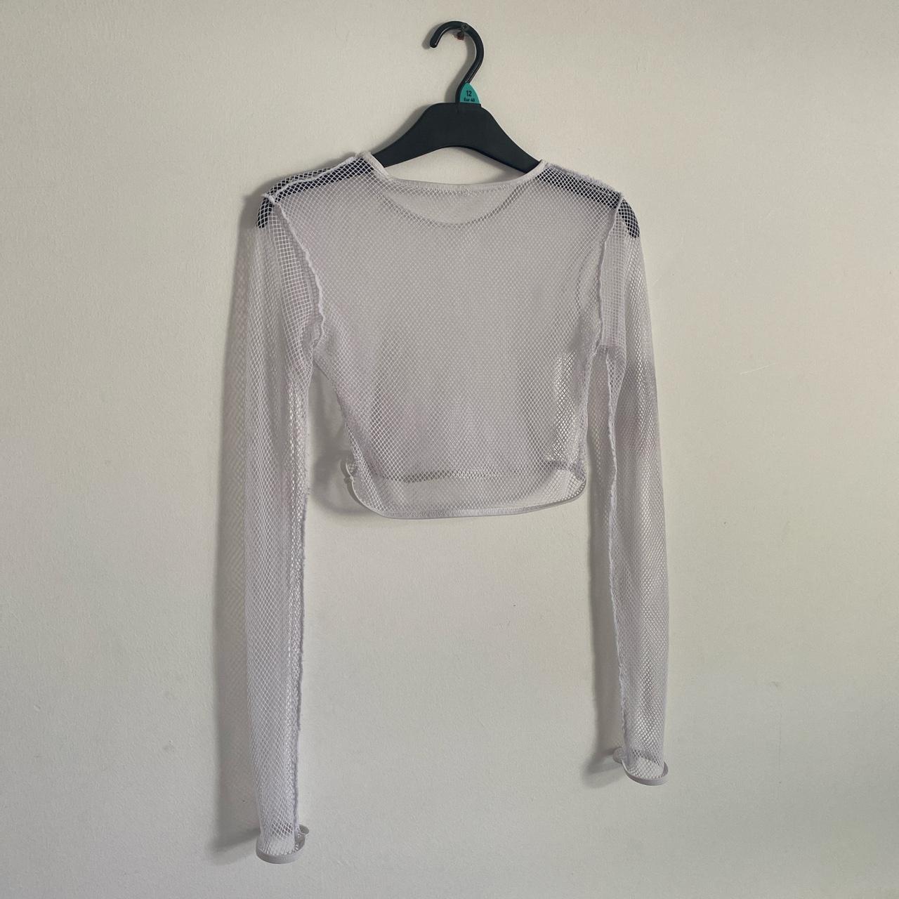 White mesh crop top Perfect for raves / Ibiza /... - Depop