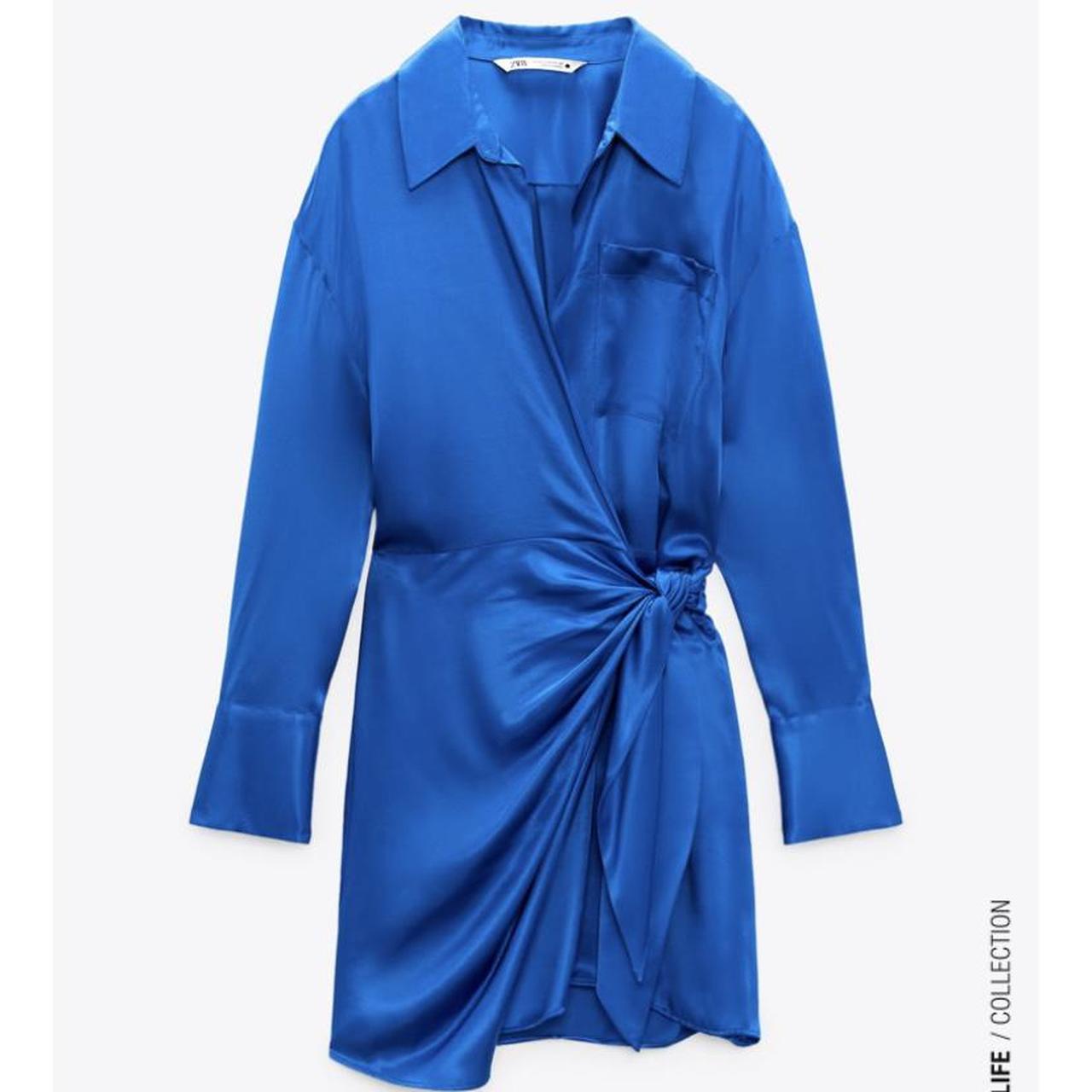 Zara Satin Wrap Dress Size Small Worn Depop