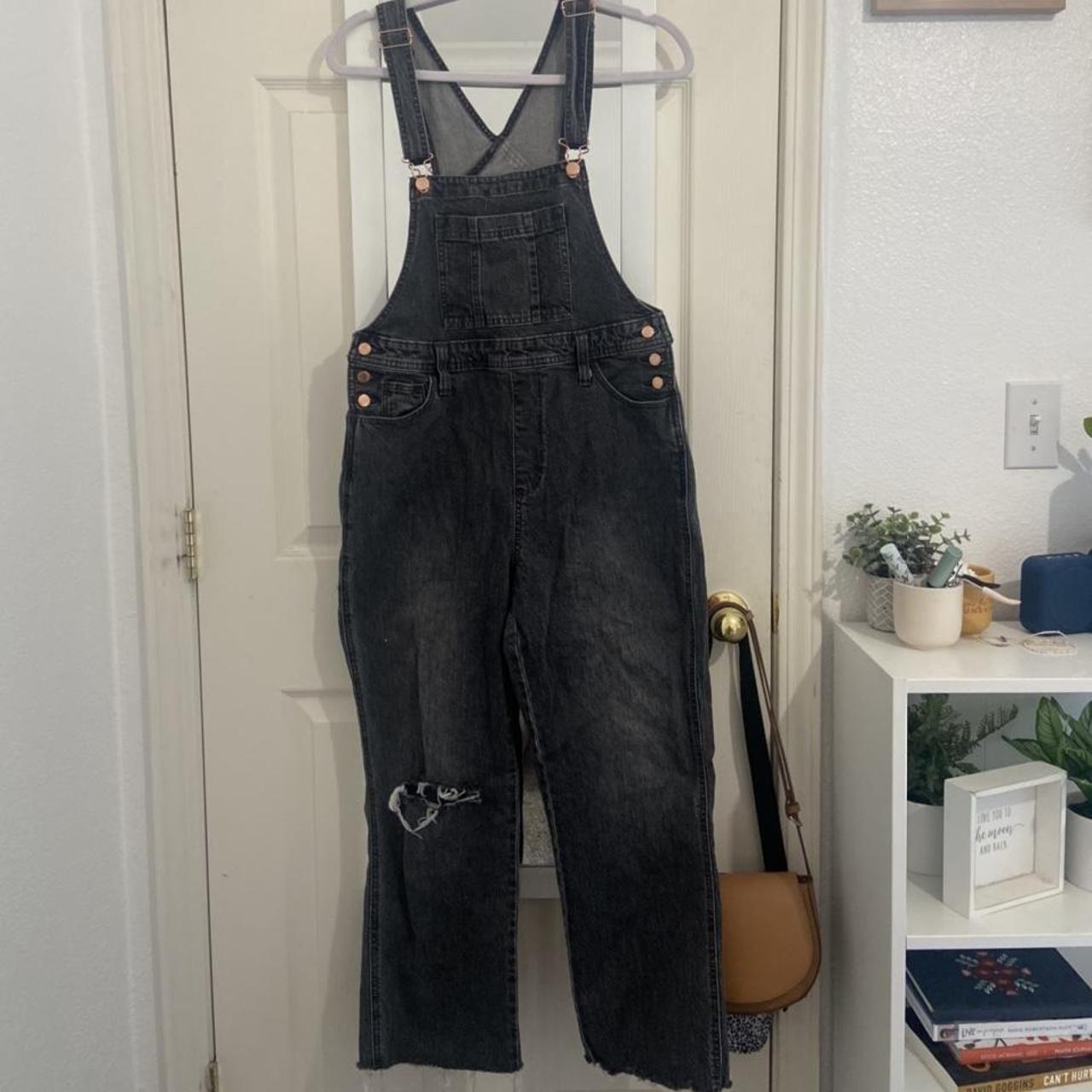 Distressed black overalls from target! Size 4! ️... - Depop