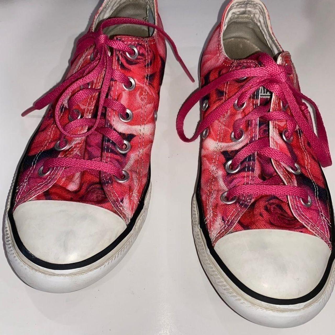 Converse Sneakers, Big Girls Size 3, Floral Print,... - Depop