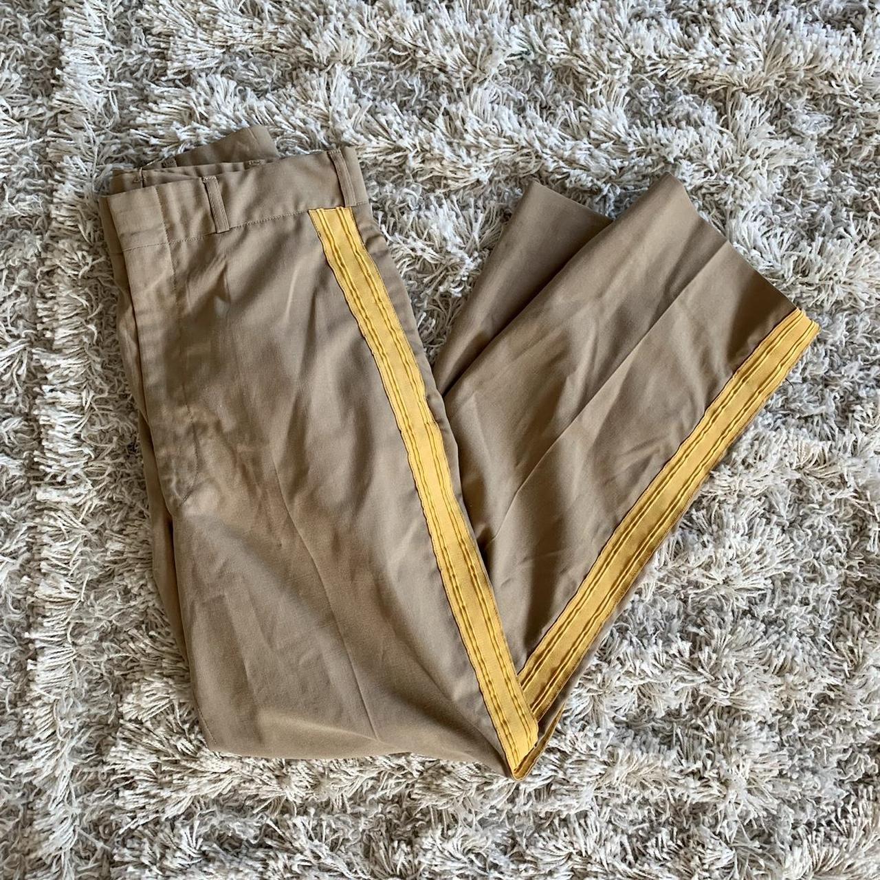 Vintage Naval Military Tan/Yellow Dress Pants ️... - Depop