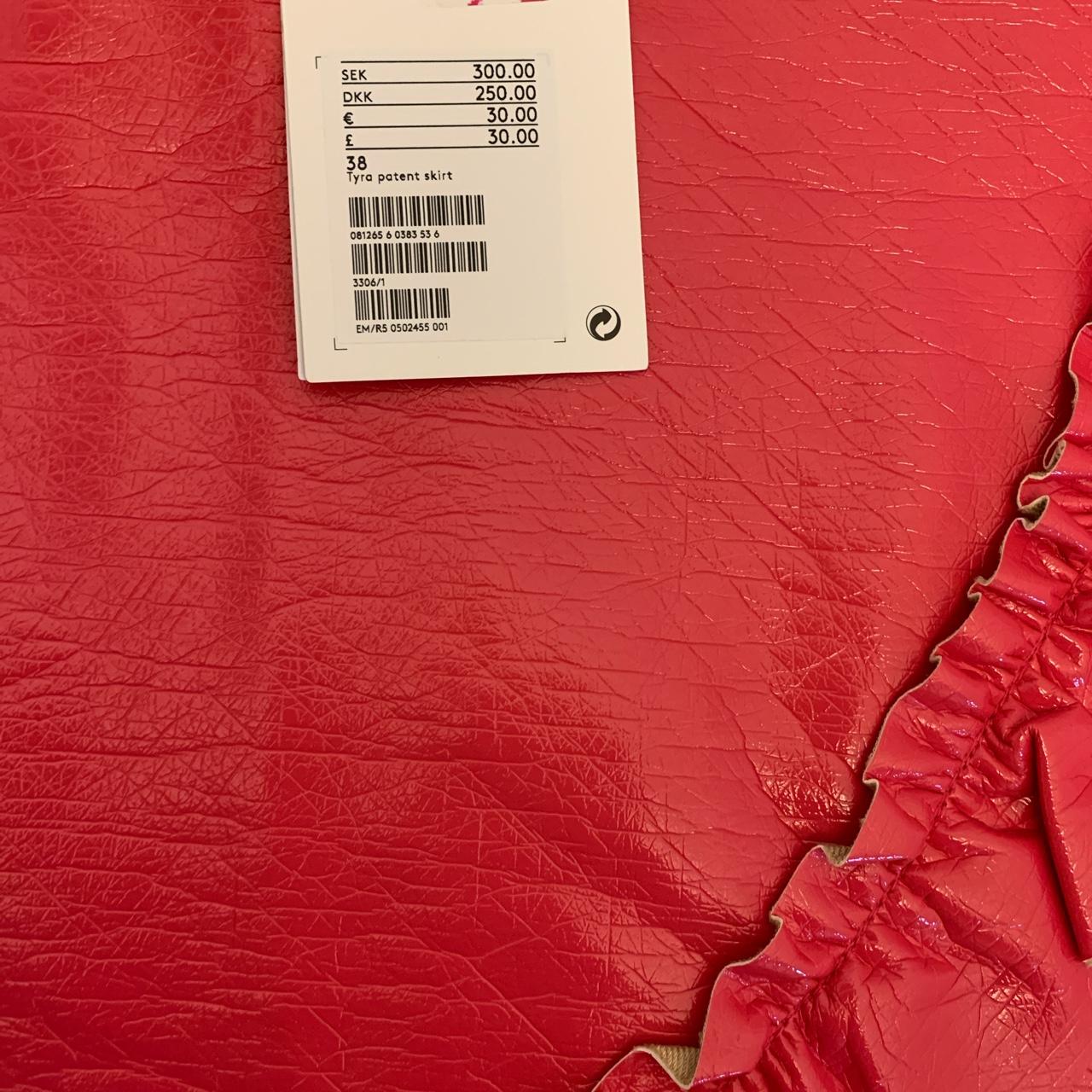 Monki patent pink mini skirt brand new never been... - Depop