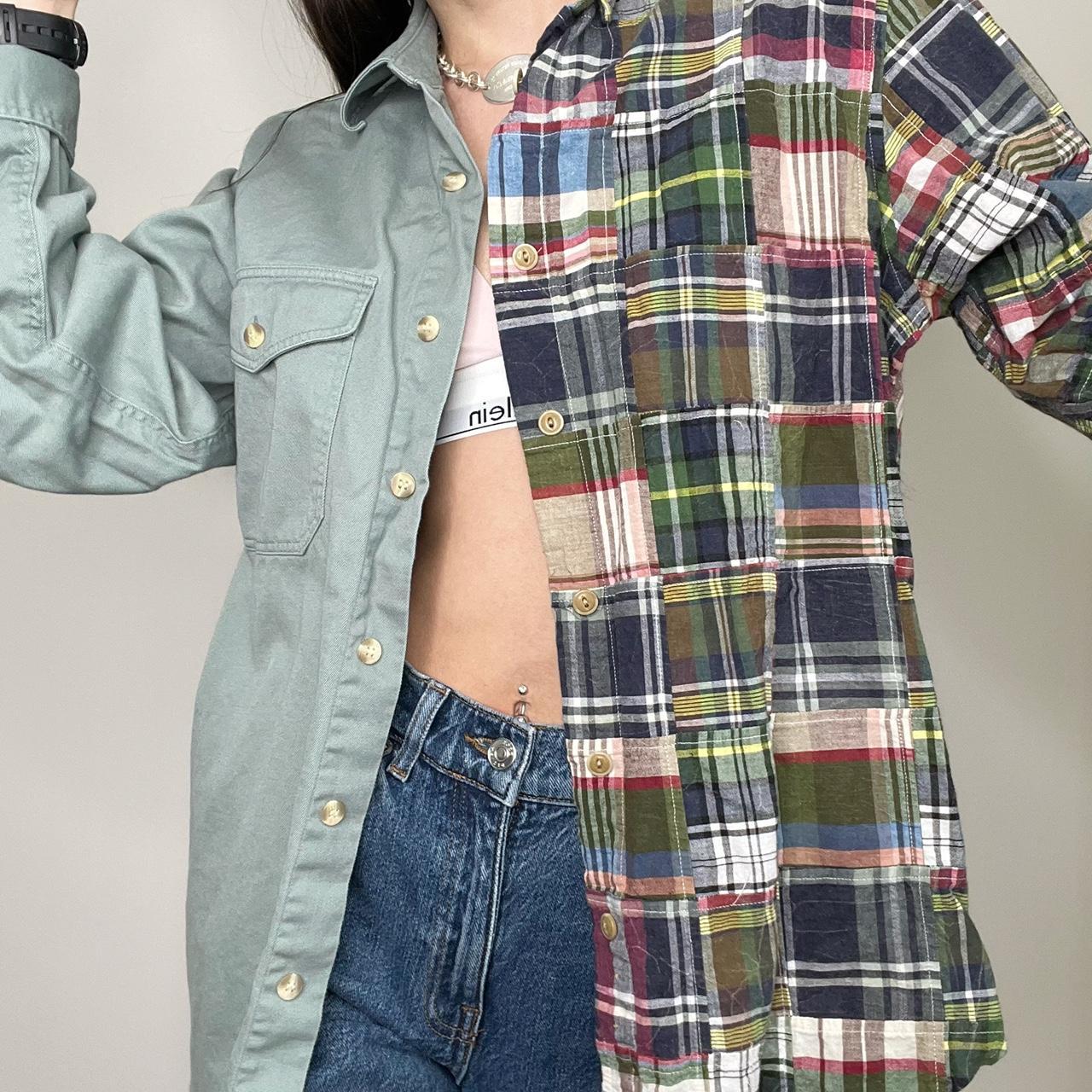 Super cool reworked split pattern over shirt.... - Depop