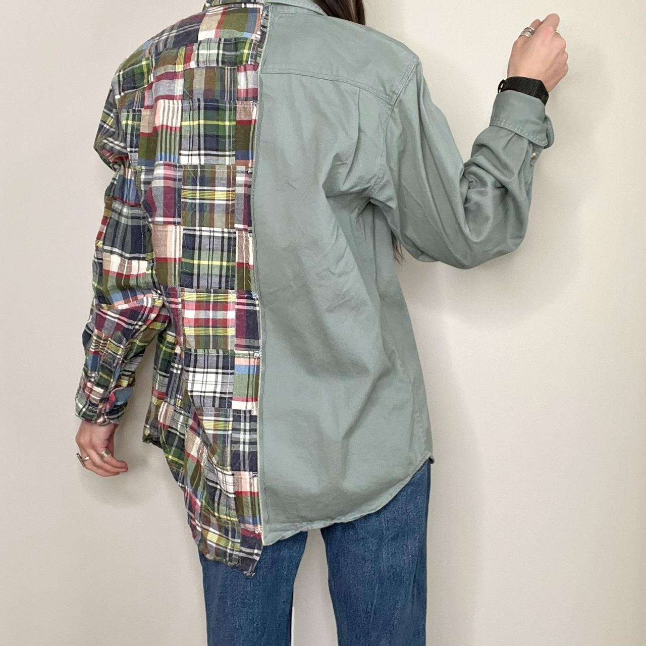 Super cool reworked split pattern over shirt.... - Depop