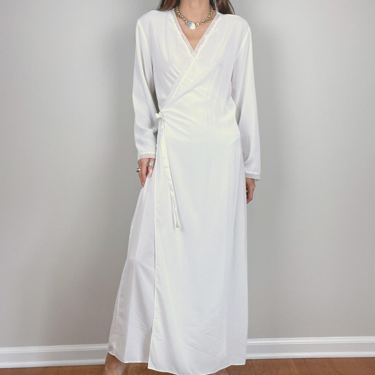 Gorgeous floor length sheer white robe by Dentelle.... - Depop