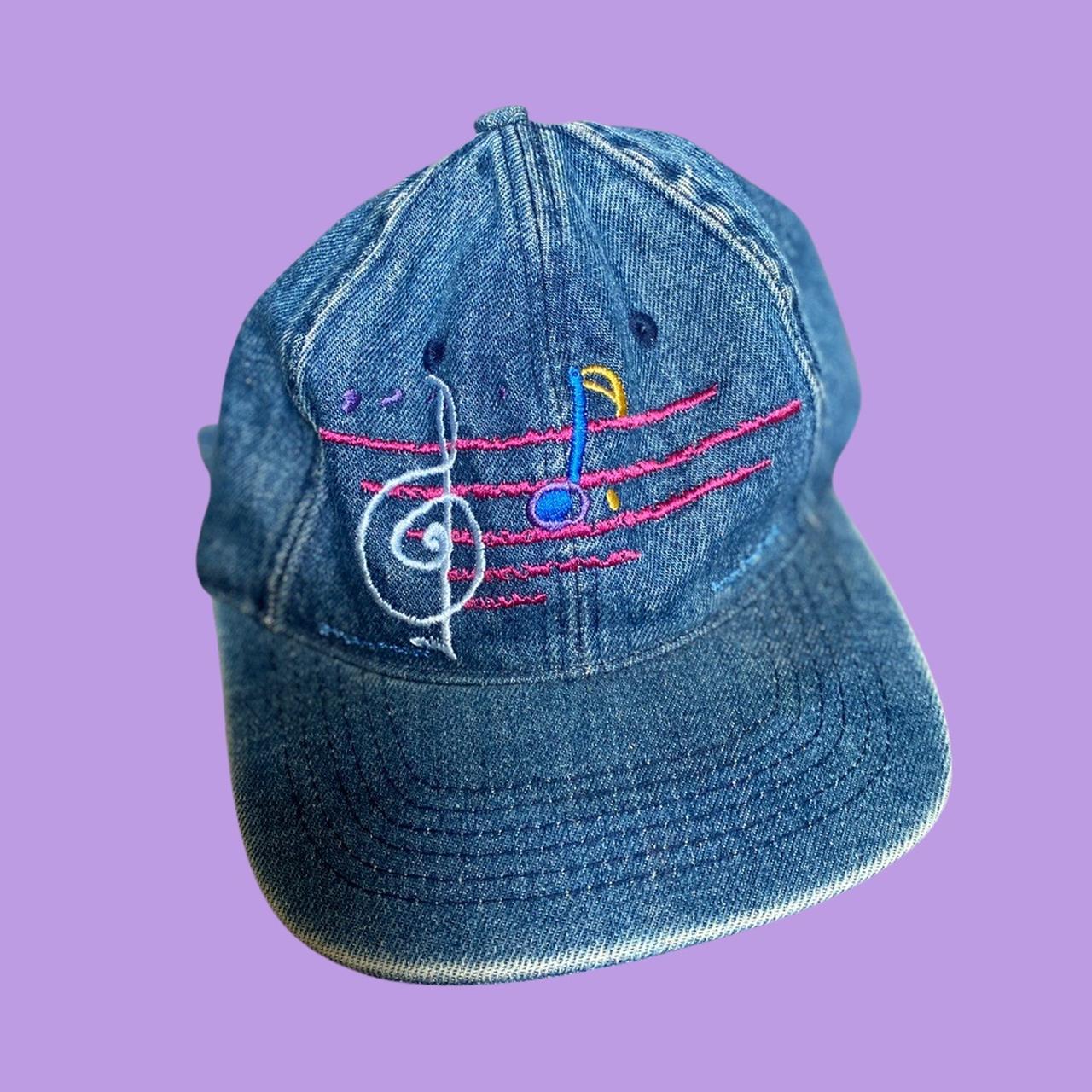 vintage music notes hat ! 90s style flat rim hat /... - Depop