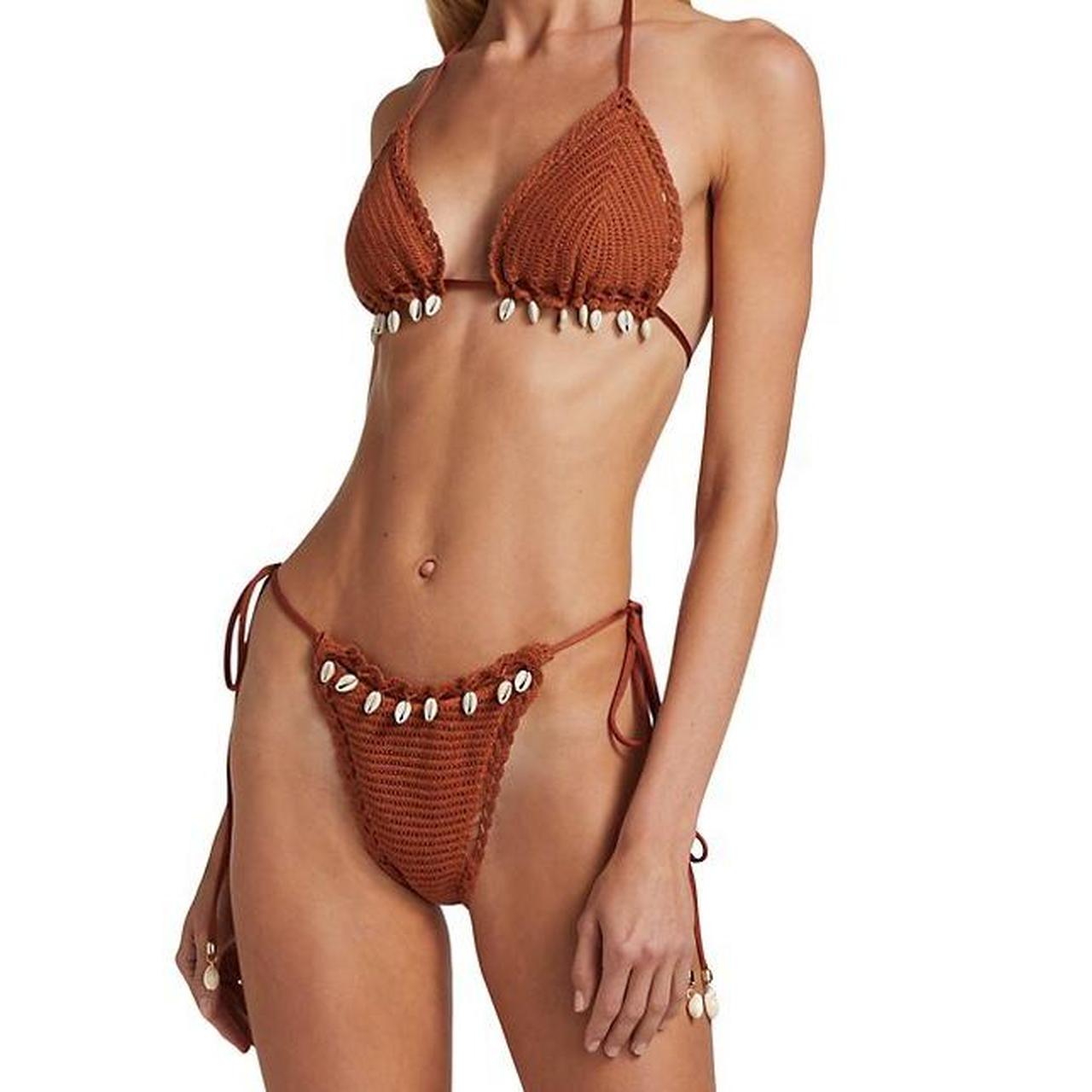 Zimmermann Andie Crochet Bikini In Brown Size S A Depop
