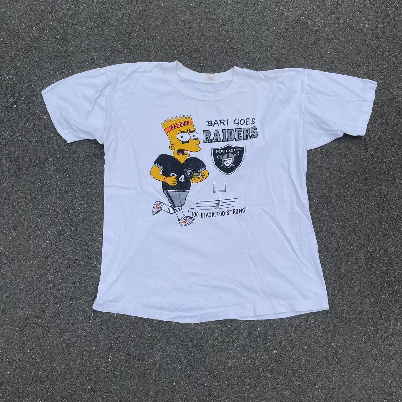 Vintage Bart Simpson Raiders Boot Tee Too Black Too... - Depop