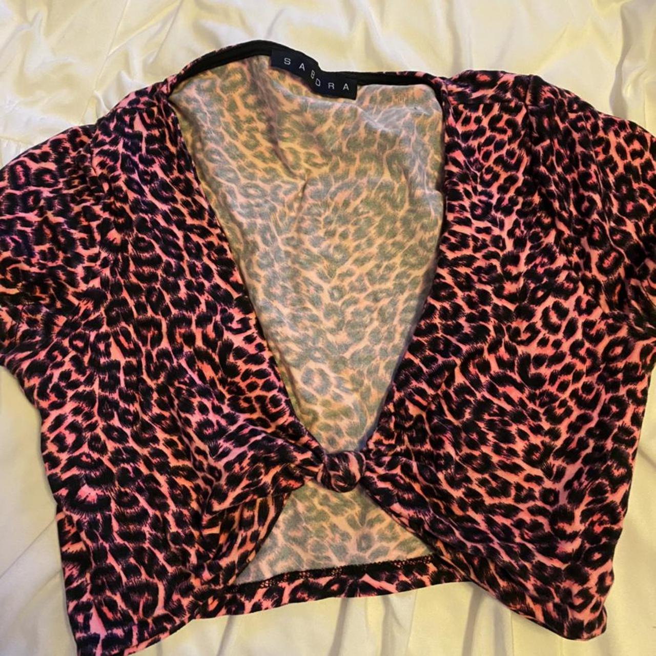 pink cheeta print crop top #croptop - Depop