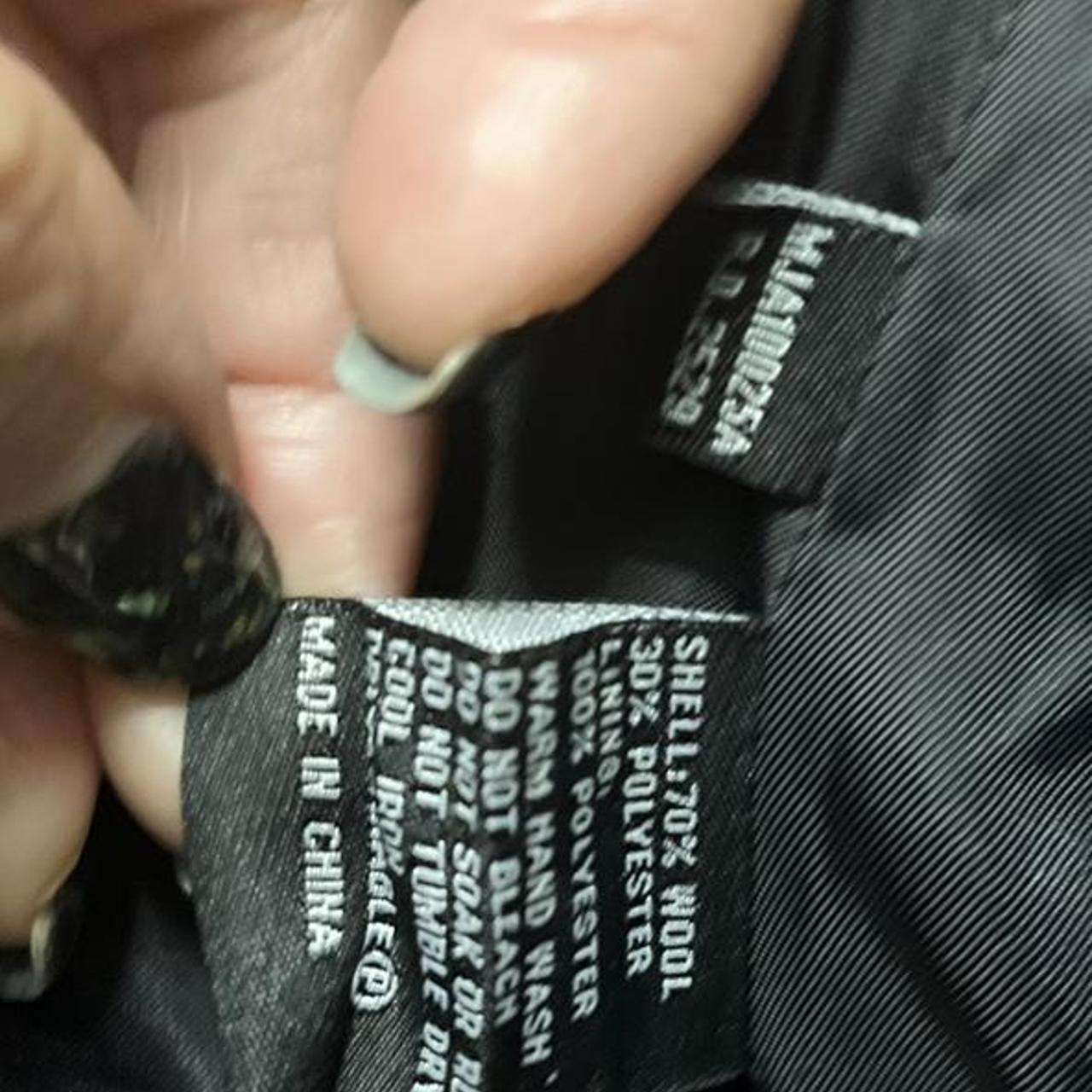 Navy coat with inside and out side pocket. 30% wool... - Depop