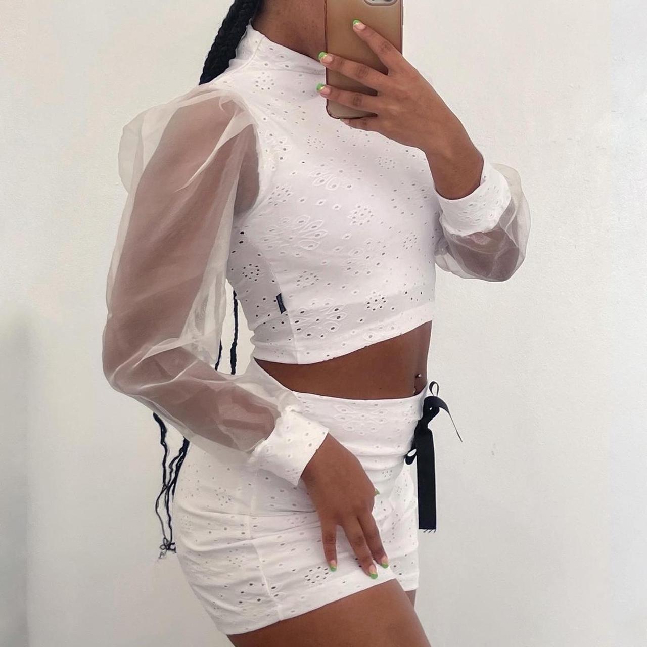 Gorgeous white two piece set 🫶🏽 One size 💗 - Depop