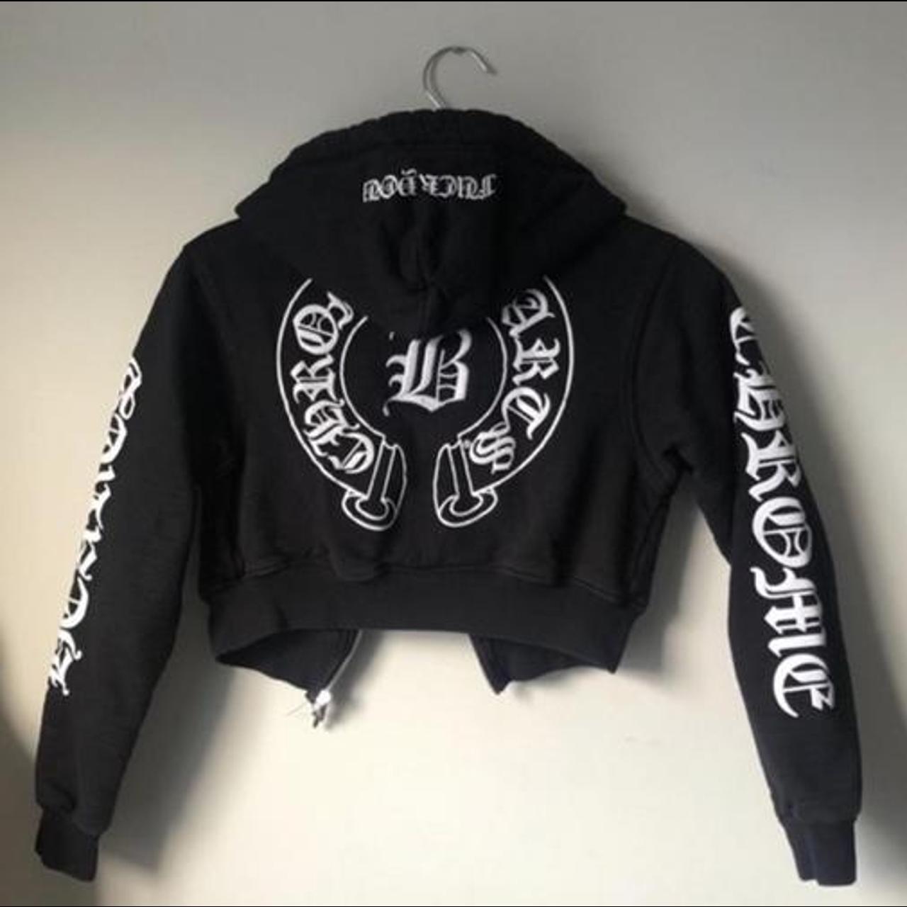 Chrome Hearts X Bella Hadid Cropped Hoodie Very Depop