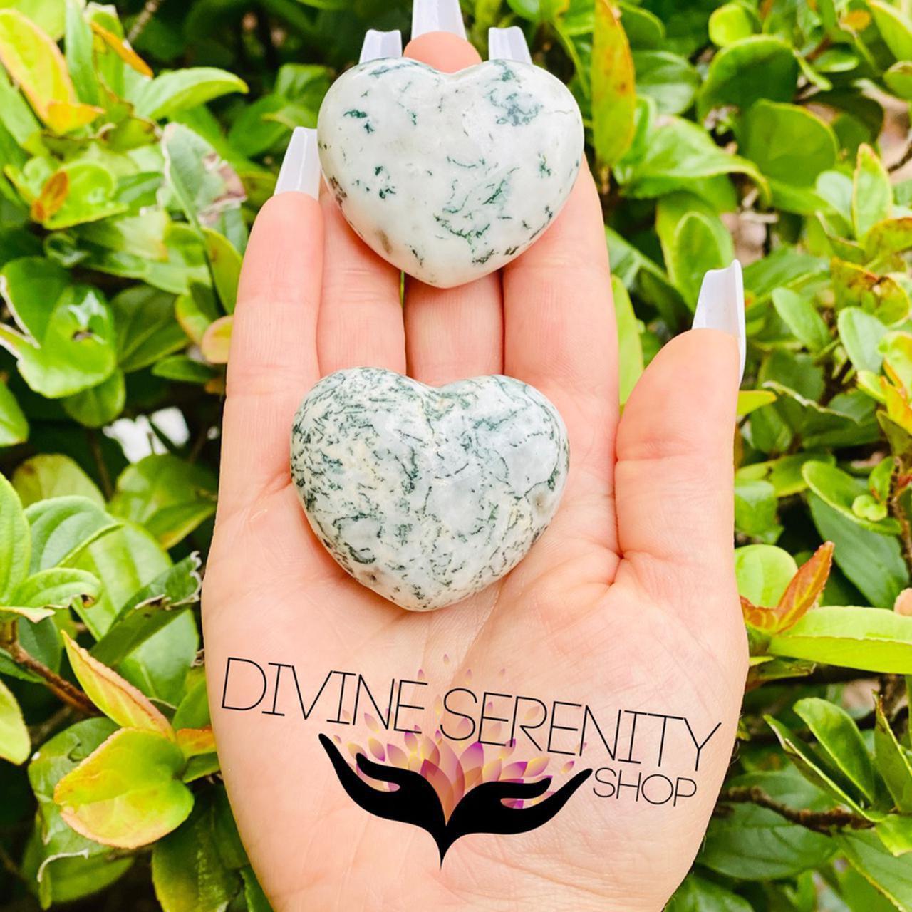 Tree Agate Heart 1 for $18 Tree Agate is a stone... - Depop