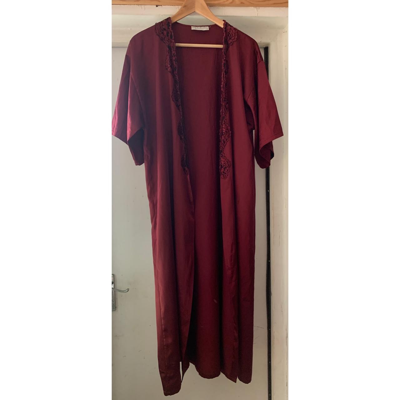 Beautiful silk satin burgundy robe Can be worn as... - Depop