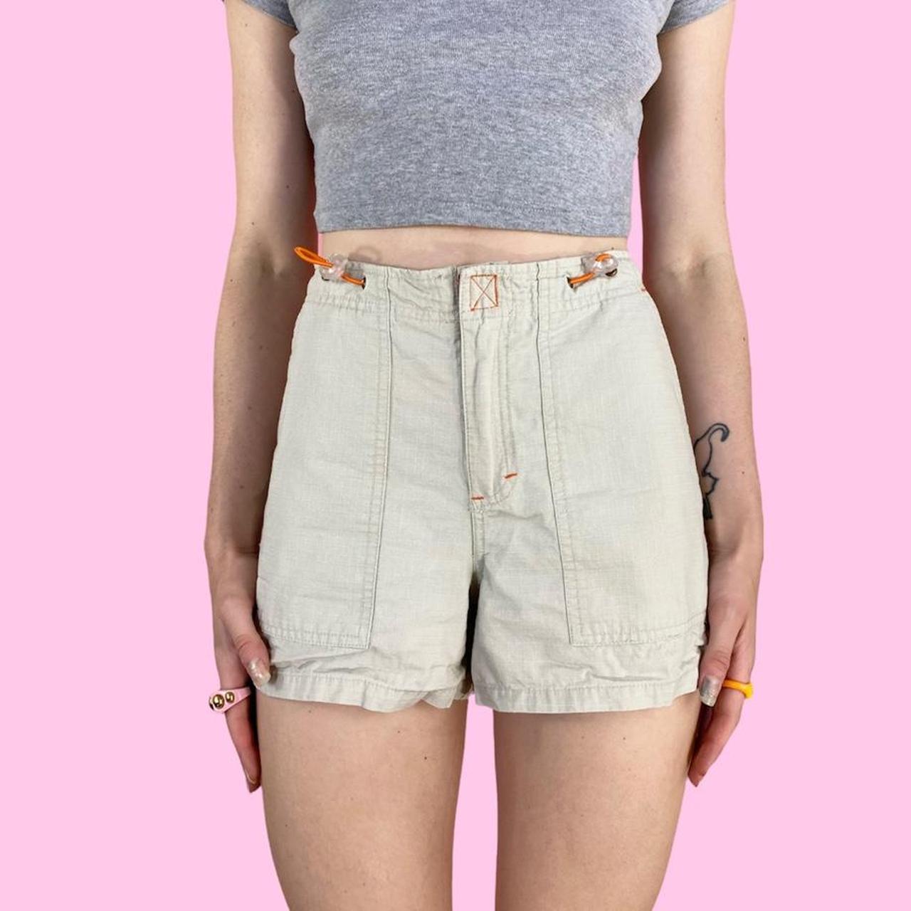 Y2K Mudd Beige Khaki Orange Mid Rise Cargo Skater... - Depop