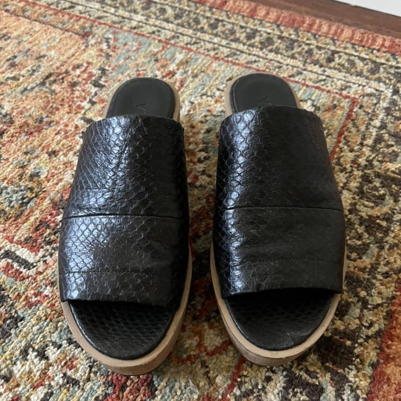 VINCE faux snakeskin platform slides. Ready to pass... - Depop