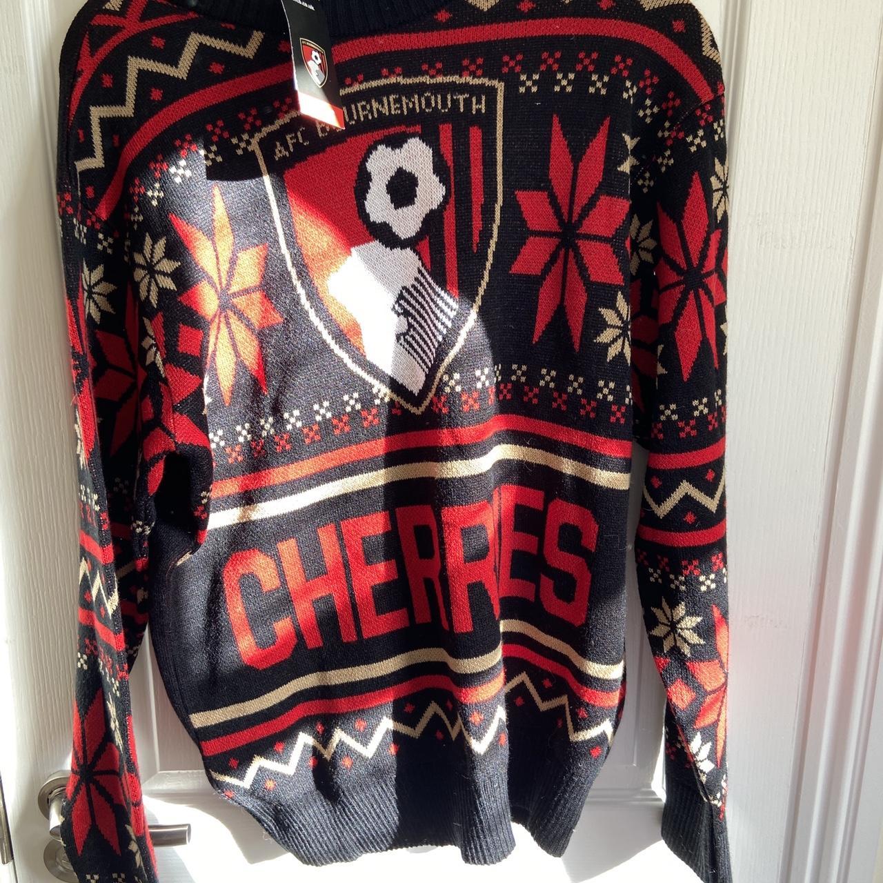 Bournemouth football Christmas jumper, still with... - Depop
