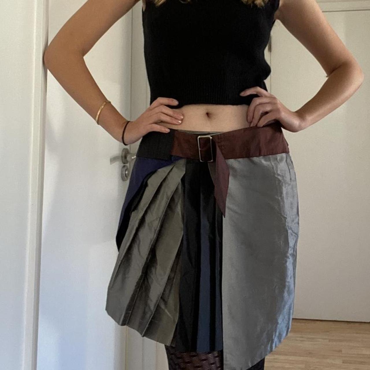 Toga Women's Silver and Brown Skirt | Depop