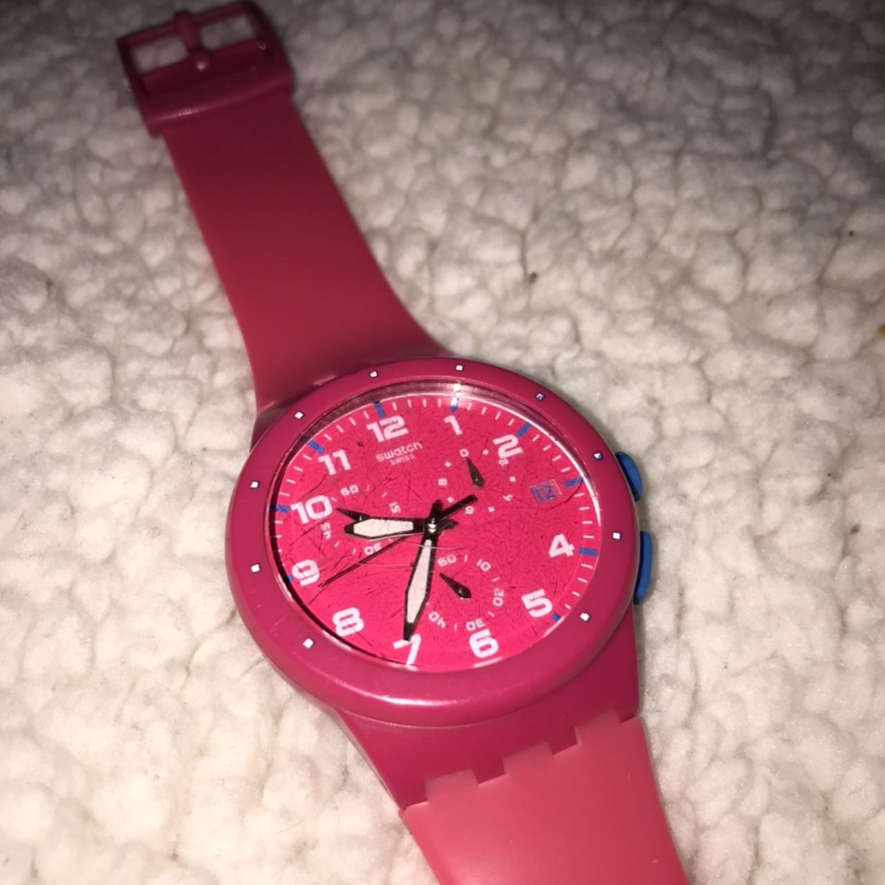 Pink Swatch Watch #pink #swatch #watch #swatchwatch... - Depop