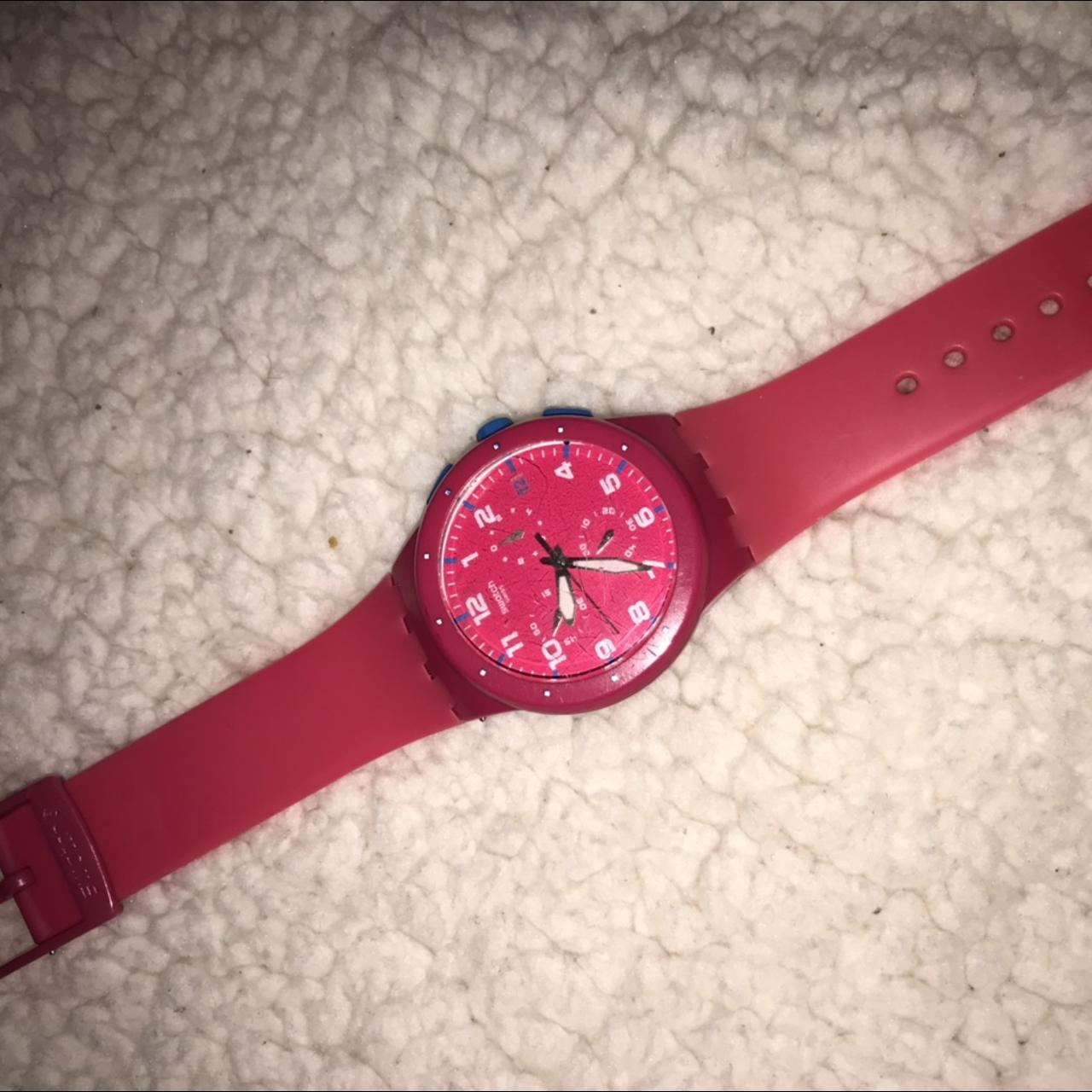 Pink Swatch Watch #pink #swatch #watch #swatchwatch... - Depop