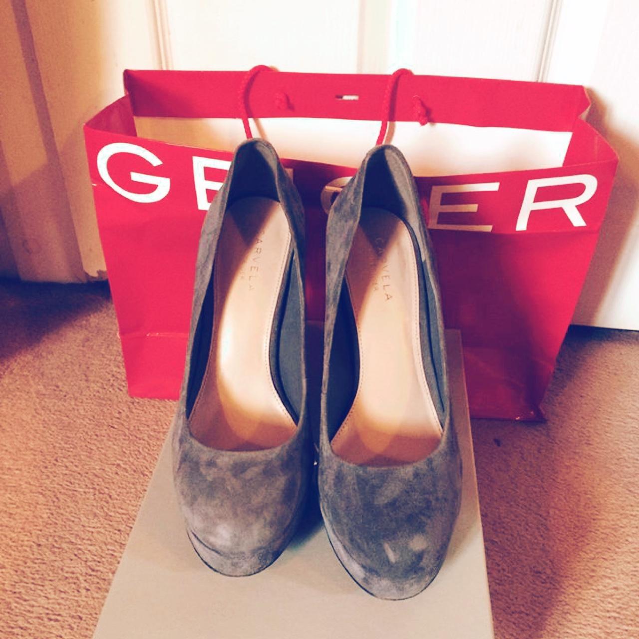 Carvella By Kurt Geiger Grey Suede Heels Shoes Depop