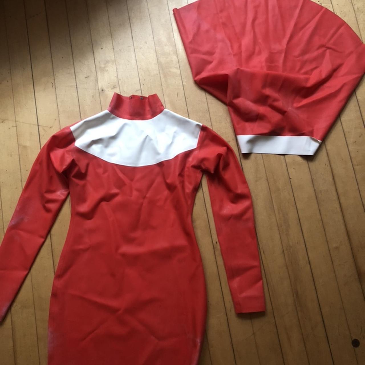 Never worn never lubed custom red latex nun outfit... - Depop