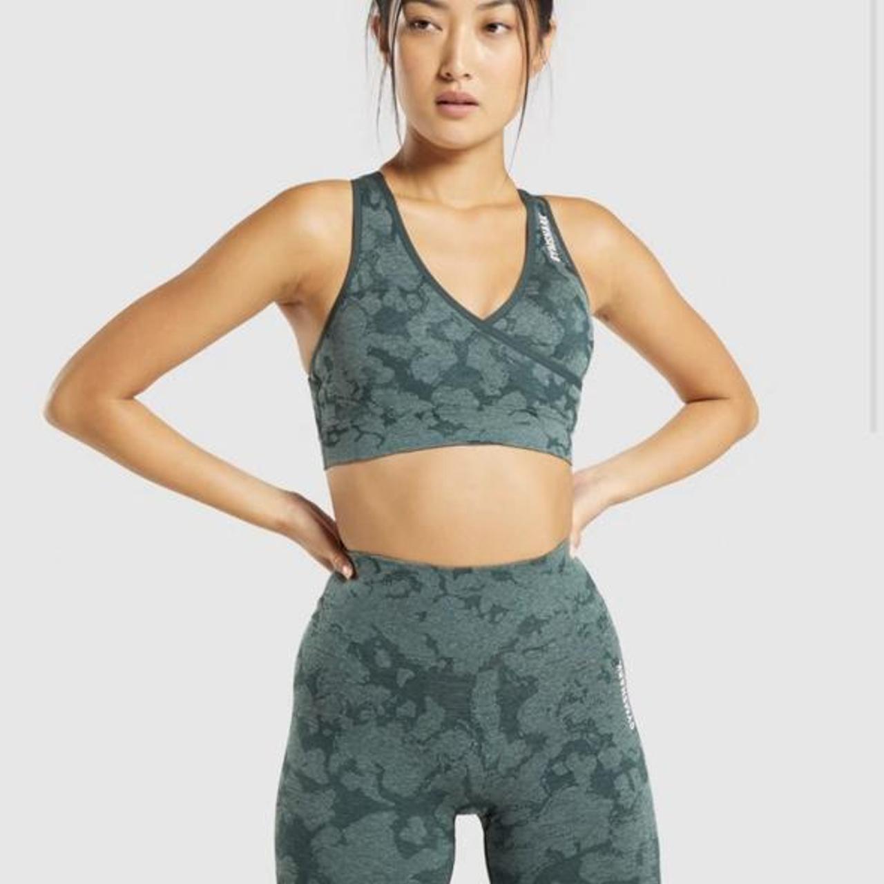 Gymshark ADAPT Camo Seamless Sports Bra in Dark... - Depop