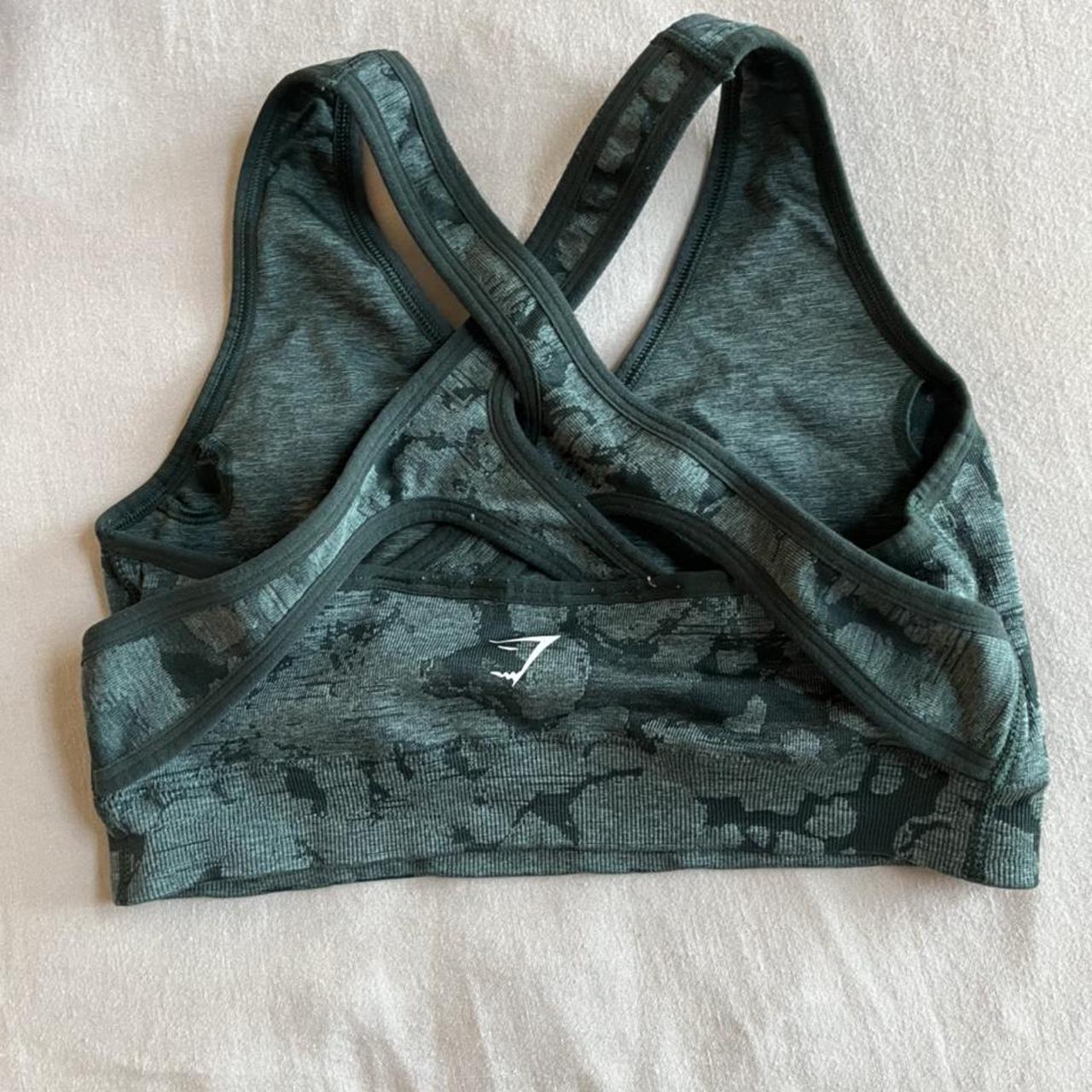 Gymshark ADAPT Camo Seamless Sports Bra in Dark... - Depop