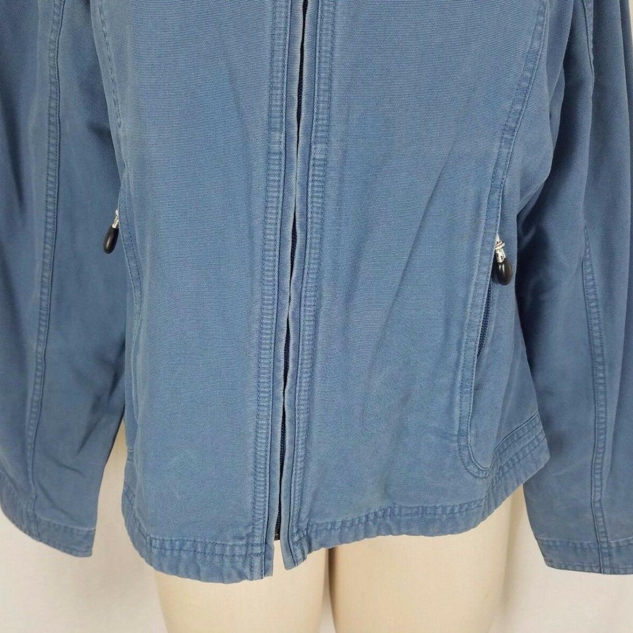 LL Bean Blue Canvas Jacket Women's size large It... - Depop