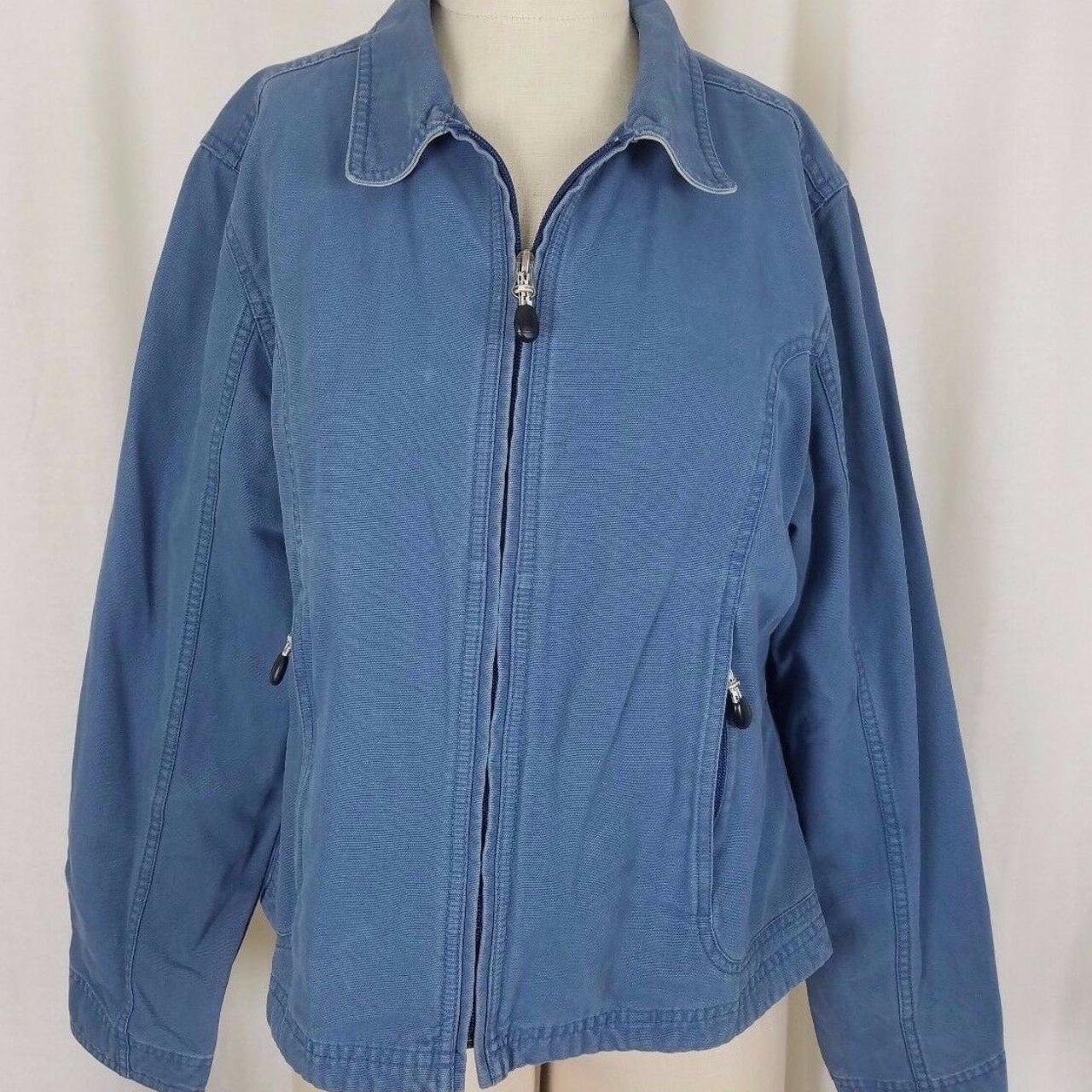 LL Bean Blue Canvas Jacket Women's size large It... - Depop