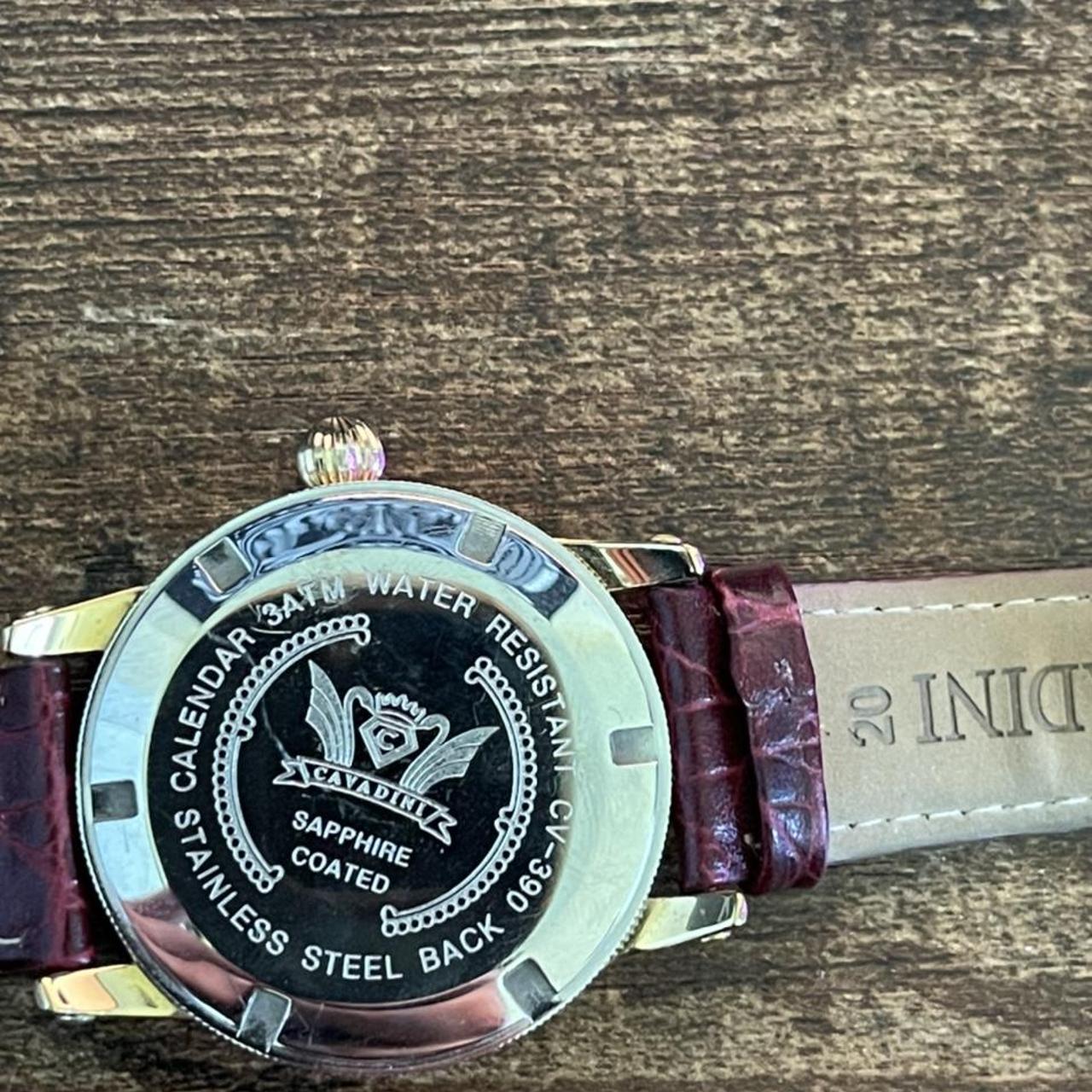 Cavadini CV-390 Red/Maroon Band Vintage Time Piece /... - Depop