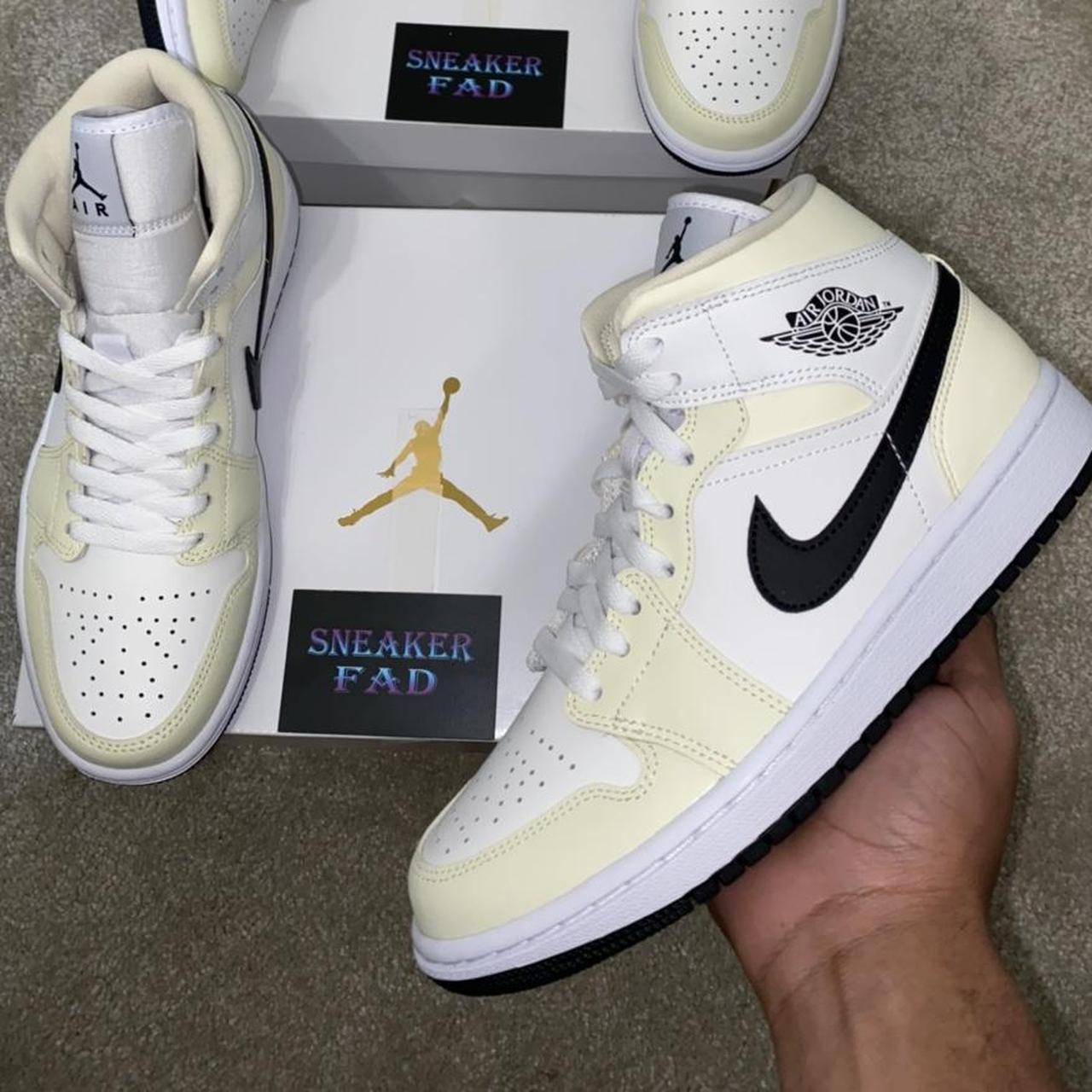 Jordan Women's White and Cream Trainers | Depop