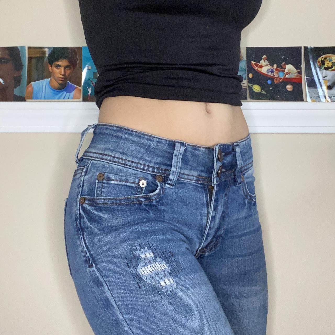 Indigo Rein Low Rise Denim Skinny Jeans - Size 0 - Depop