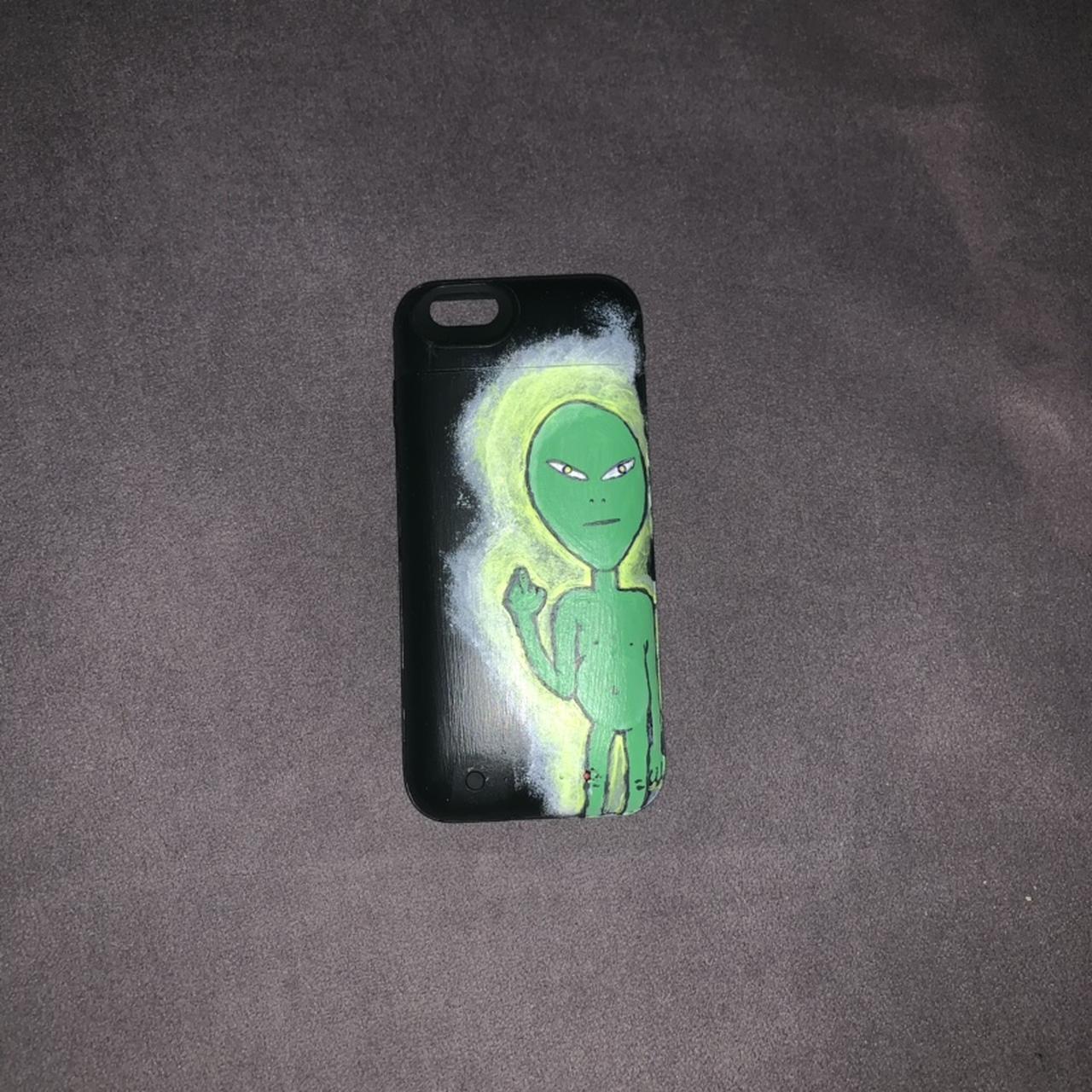 Custom painted alien mophie phone case for and... - Depop