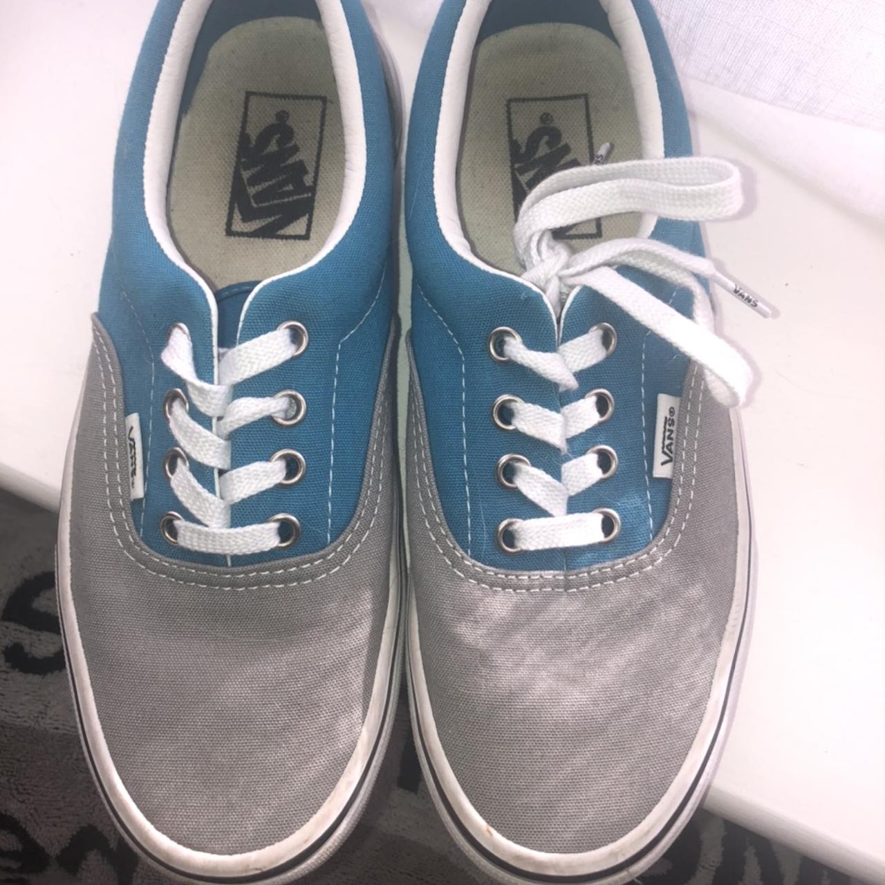 Blue and grey vans, not worn many times but there’s... - Depop