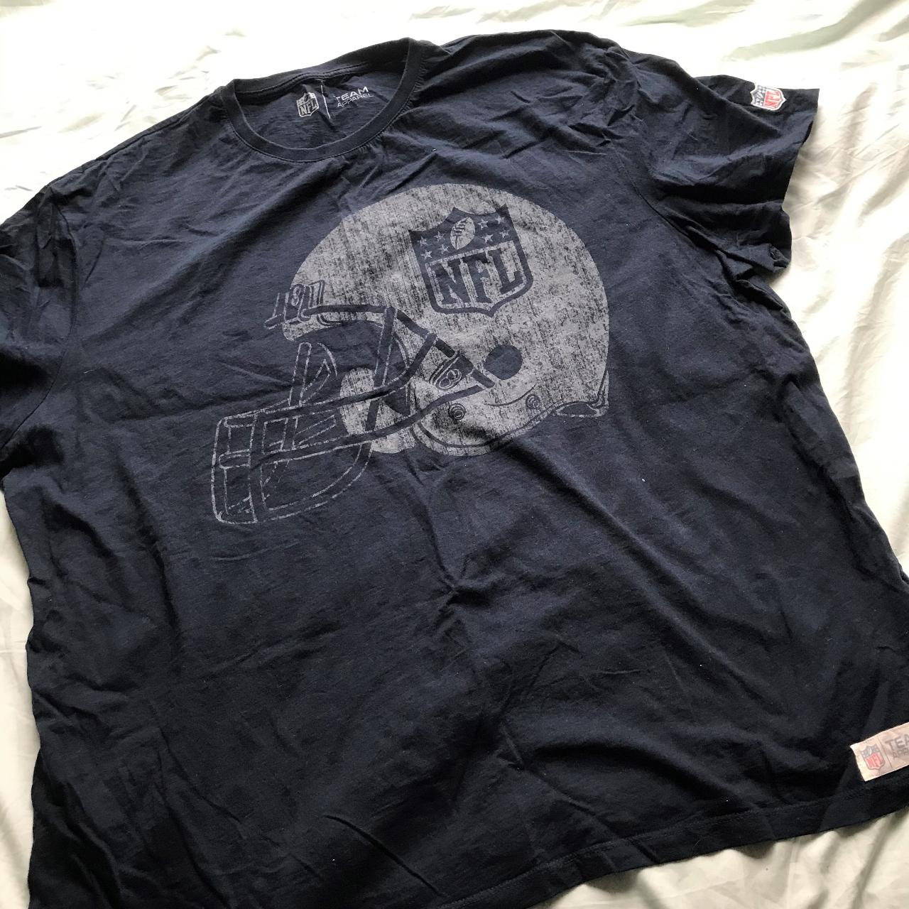 NFL - Shield Logo on Helmet - Vintage Style T-Shirt... - Depop