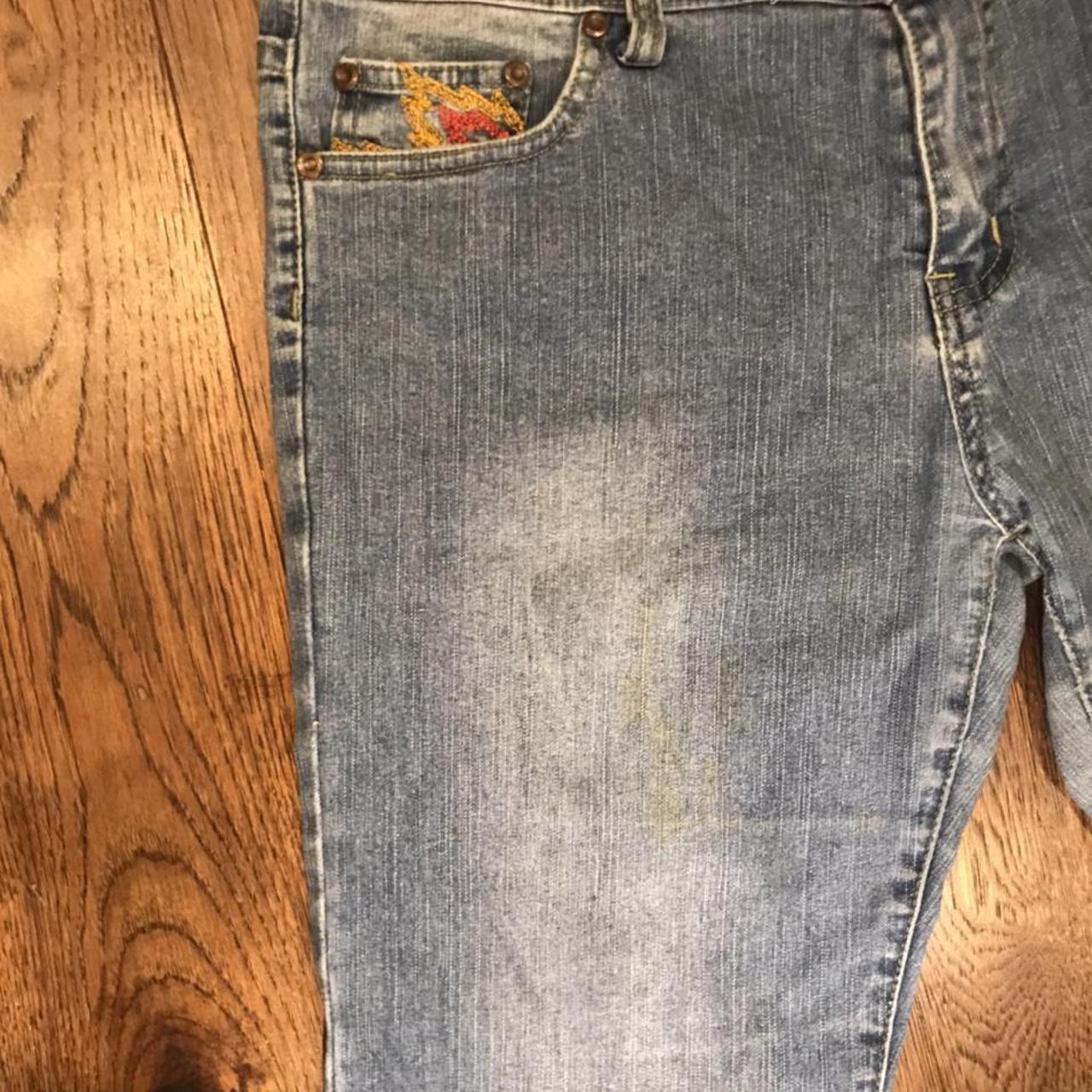 Vintage embroidered jeans Brand: Rustic... - Depop