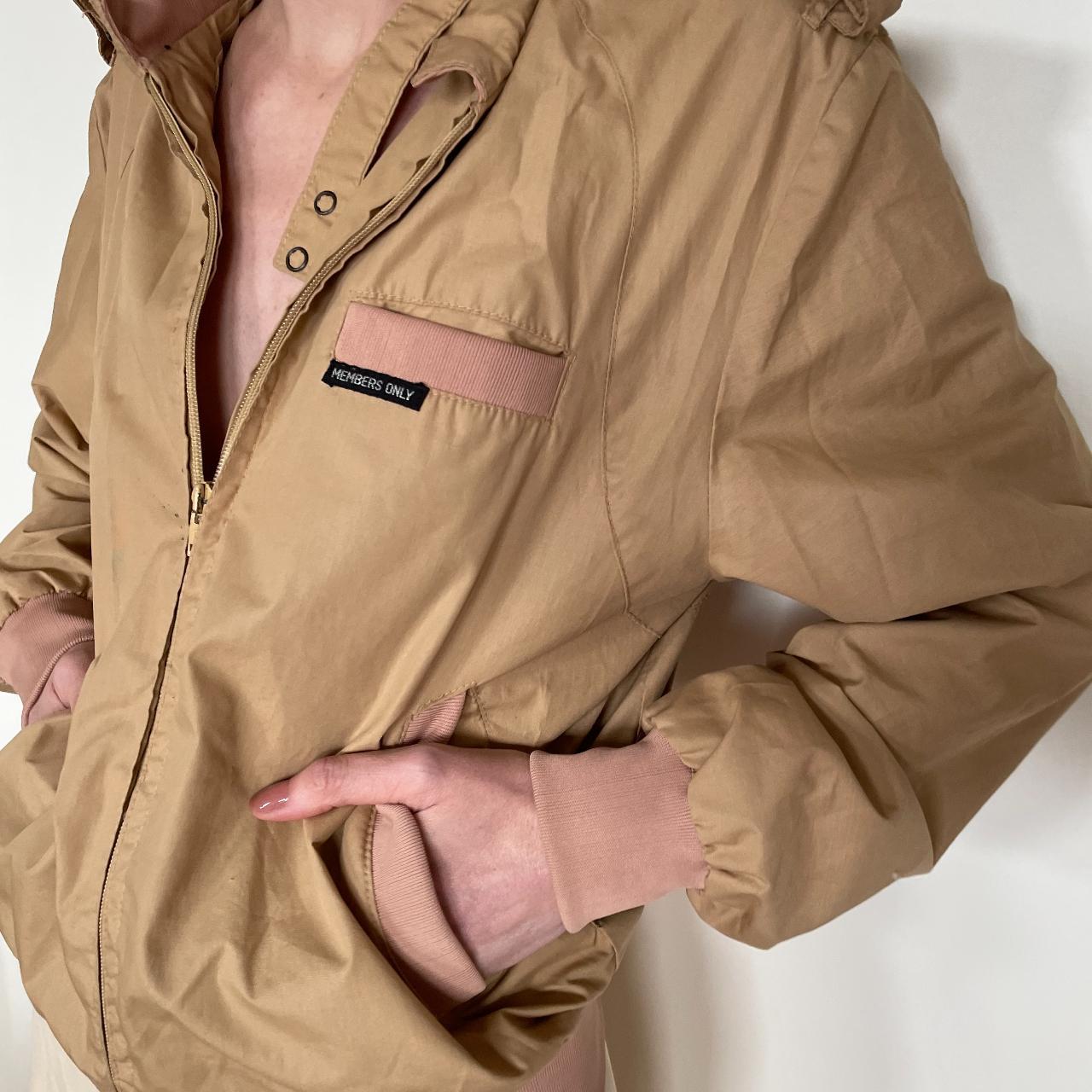 Members Only Women's Tan and Khaki Jacket | Depop