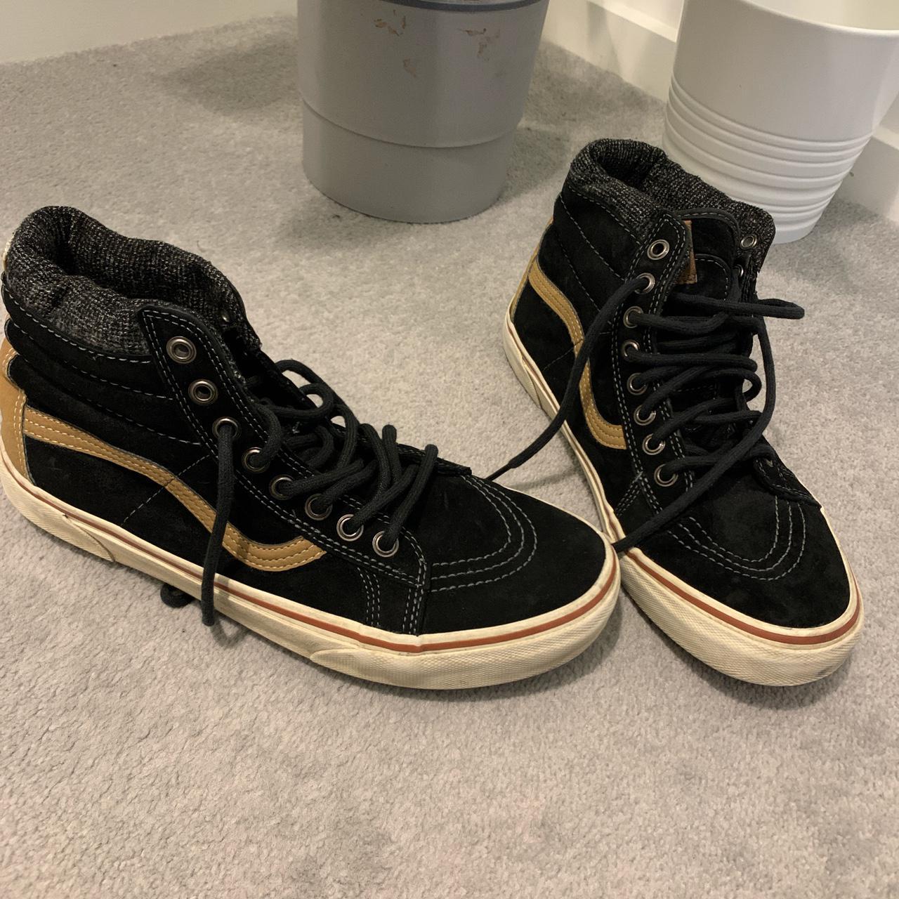 High top vans Black brown Size 8 Good condition no... - Depop