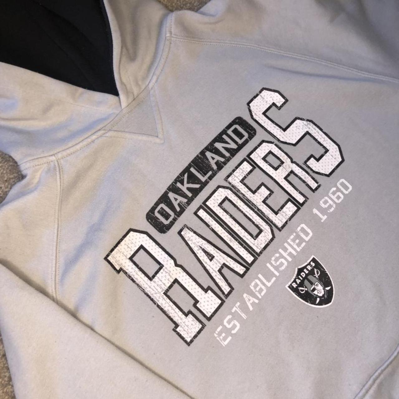 Vintage Grey Reebok Oakland raiders hoodie. Official... - Depop