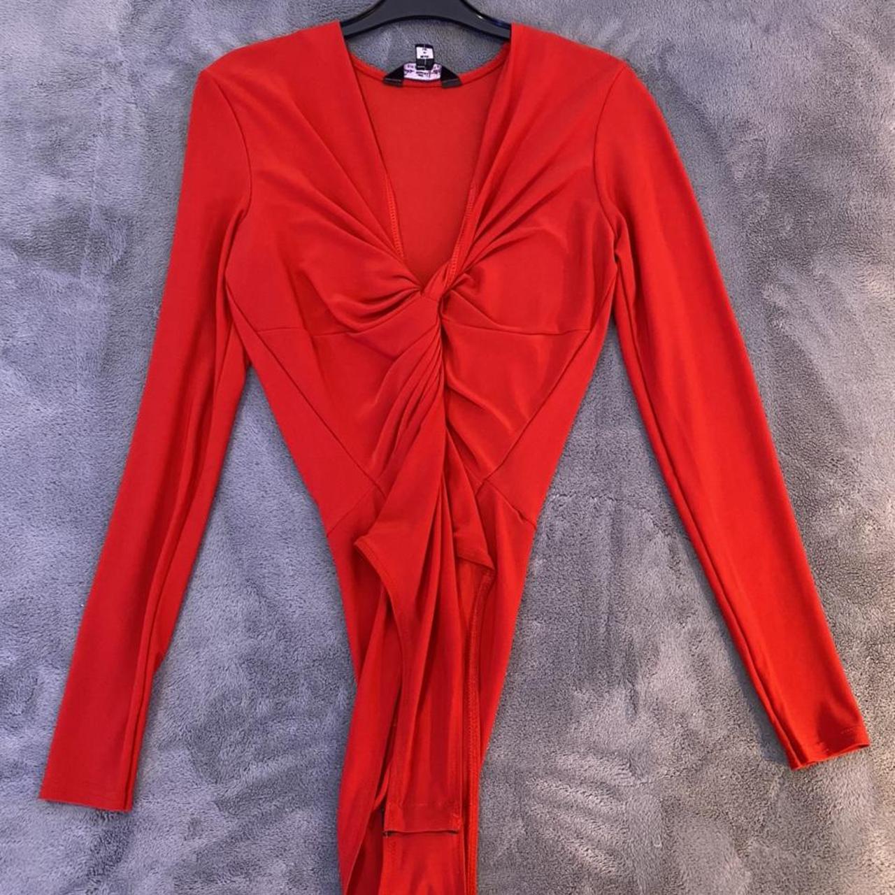 Miss Selfridge Women's Red Bodysuit | Depop